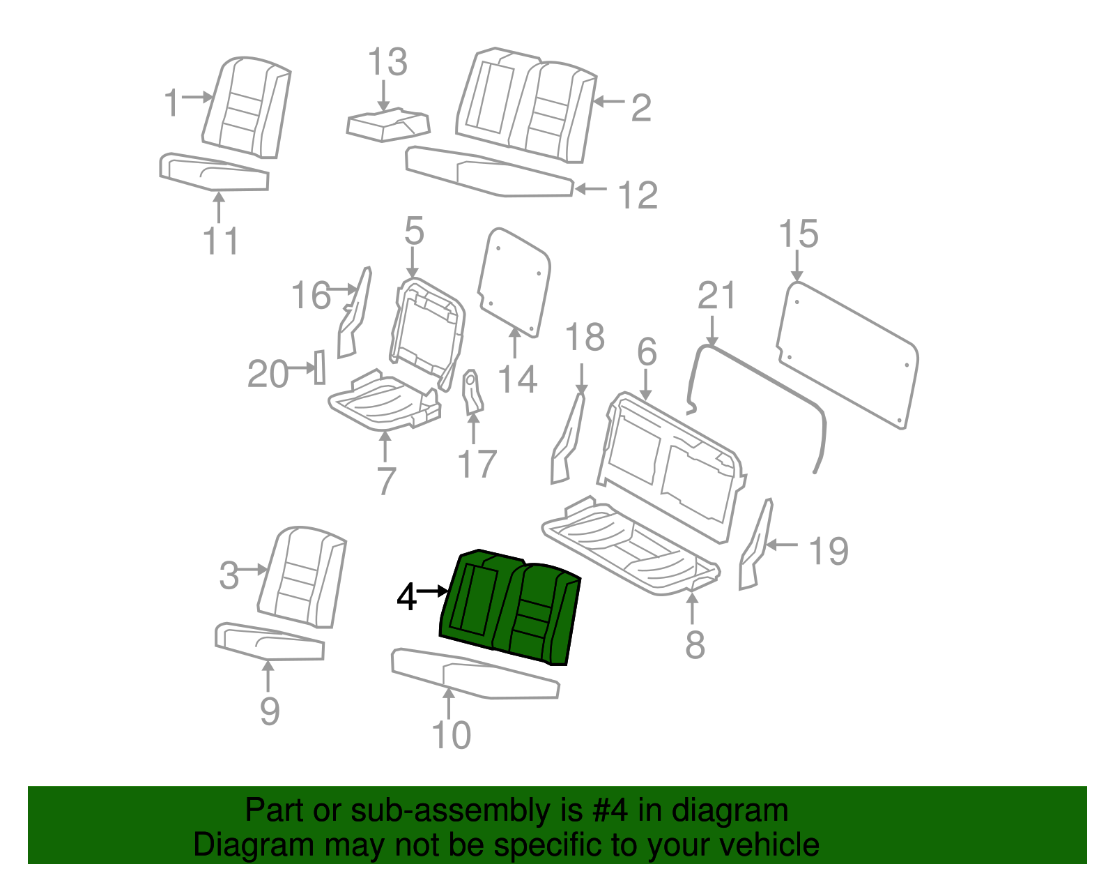 Genuine OEM Ford Part - Seat Back Frame 2C3Z-2564811-AA | Genuine OEM ...