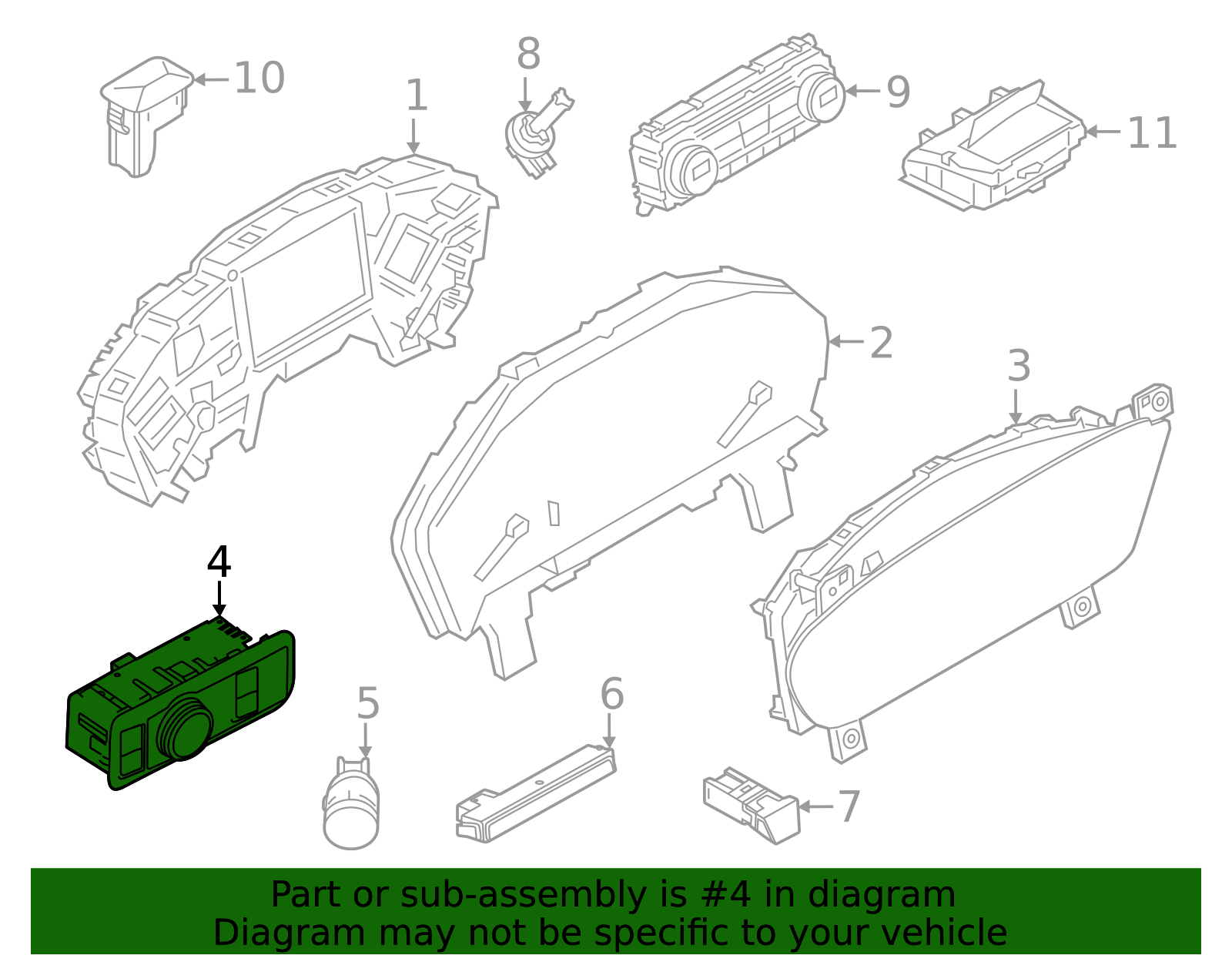 2020-2025 Ford Escape | Headlamp Switch | LJ6Z-11654-DD | Walls' Ford Parts