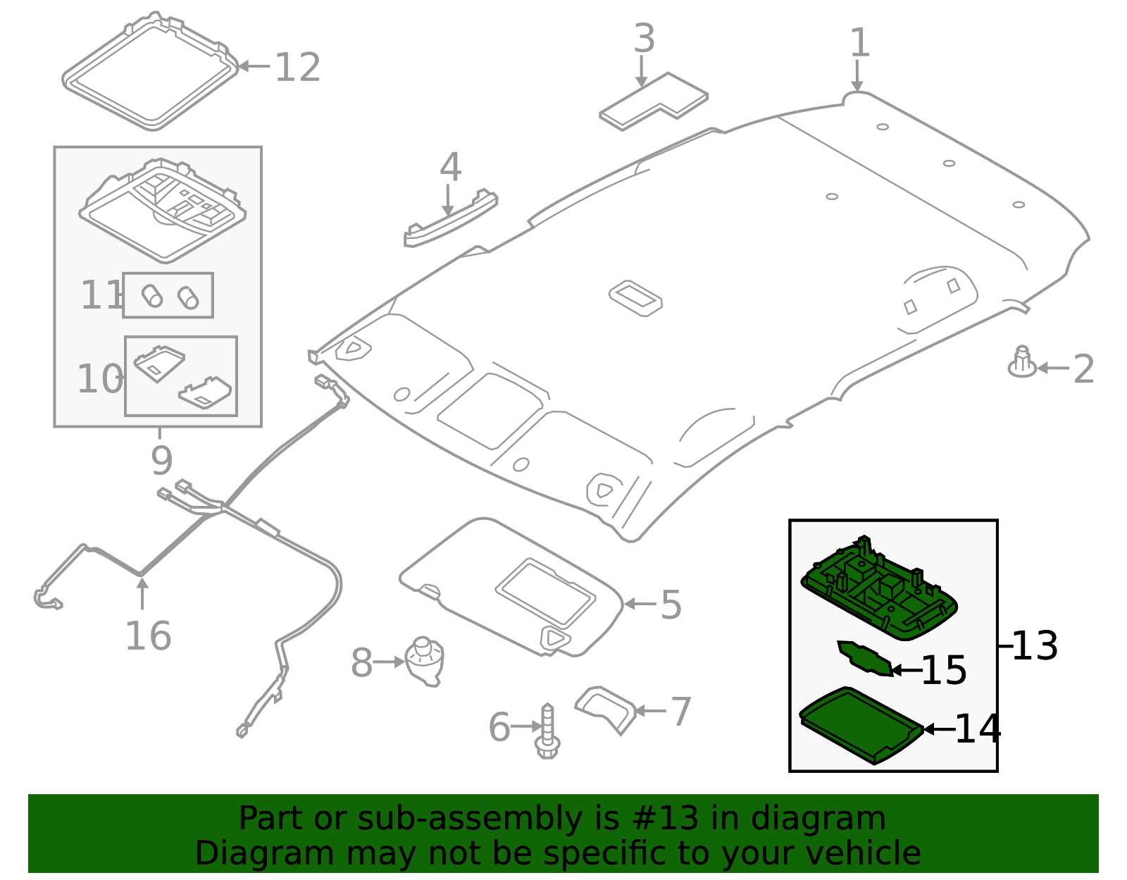 2013-2019 Nissan LEAF Dome Lamp Assembly 26410-3NF0A | Nissan RVA