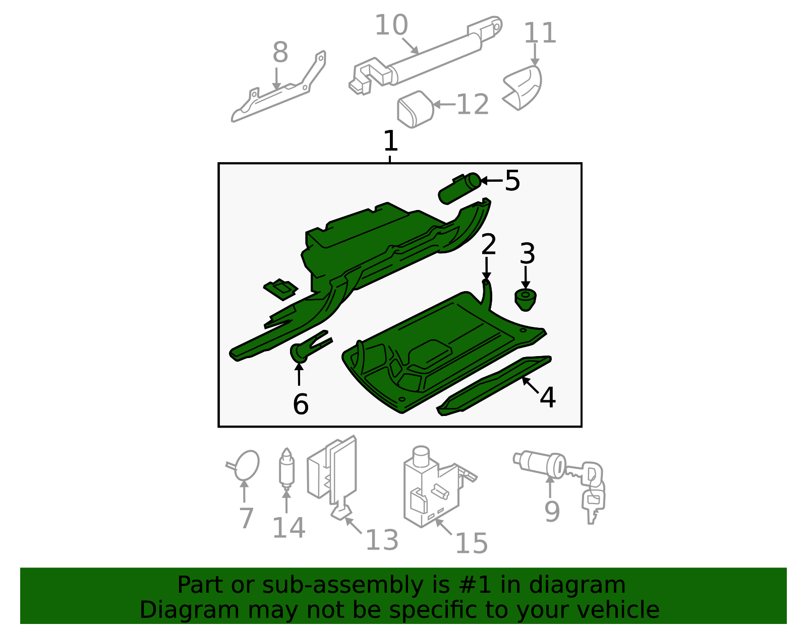 1C1-880-247-G-08H - High-Quality Glove Box Assembly for 1998-2001 ...
