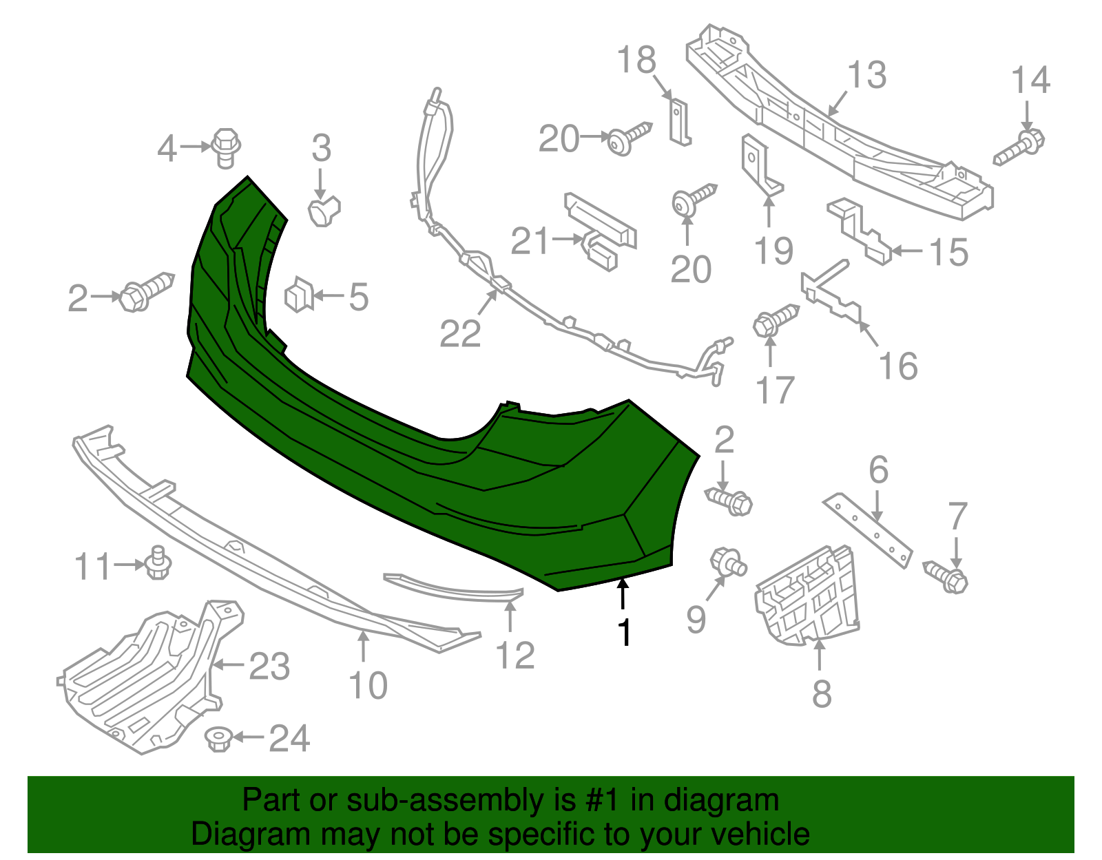 Hyundai - 86611-F2000 - Bumper Cover - 2017-2018 Hyundai Elantra | OEM ...