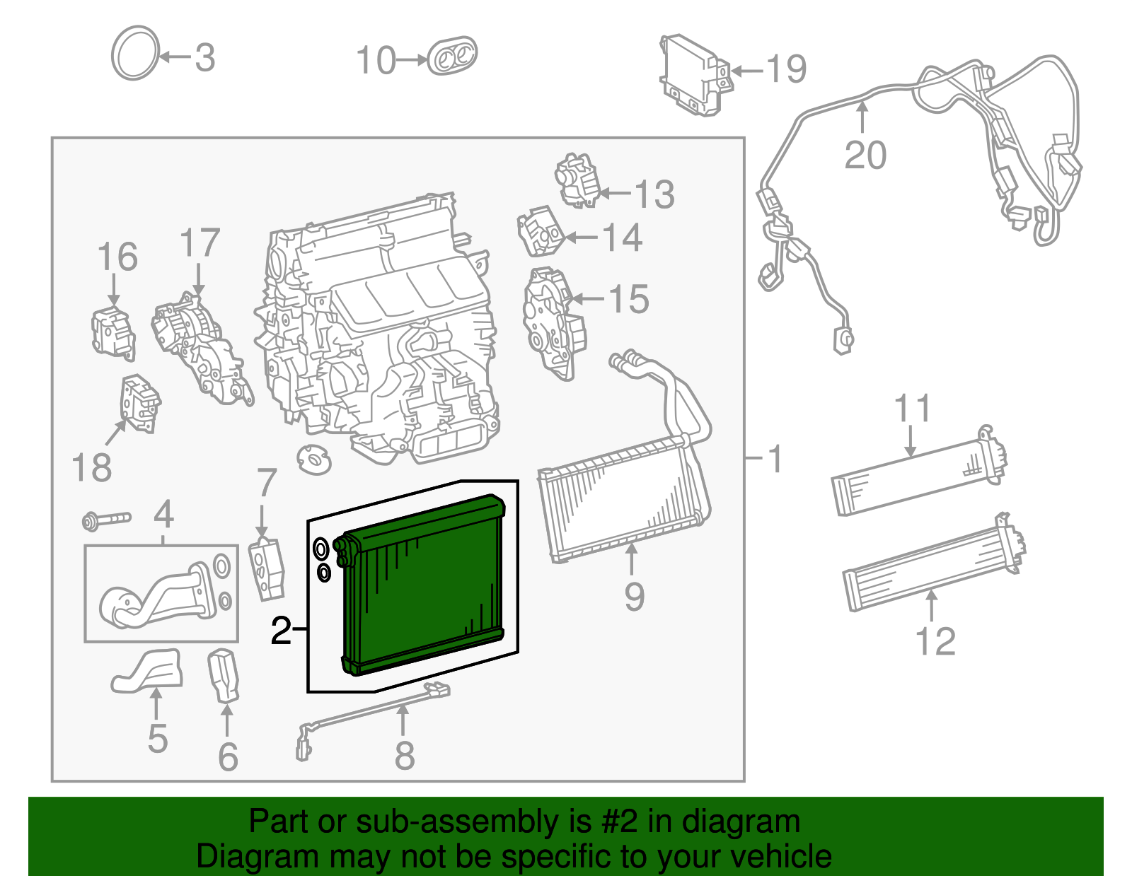 88501-3A190 - High-Quality A/C Evaporator Core for 2013-2020 Lexus ...