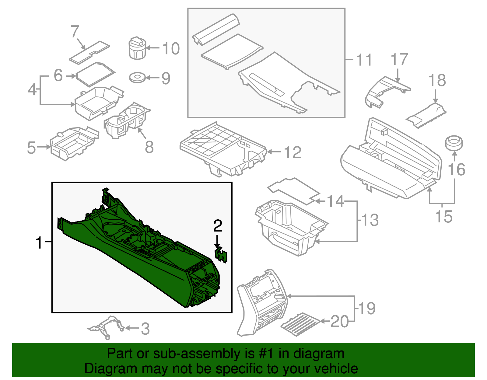 51-16-6-833-965 - 2017-2023 BMW - Console Base | BMWPartsHub