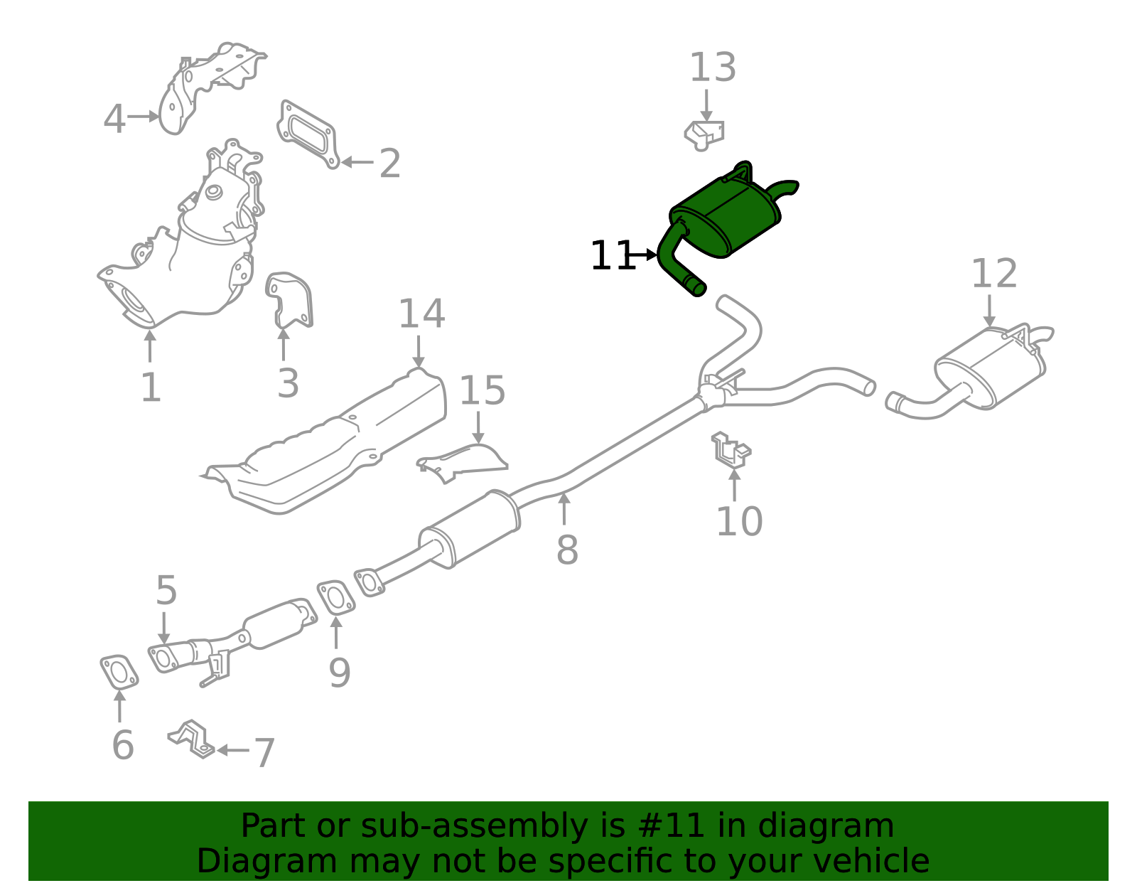 2019-2025 Nissan Altima Muffler 20100-6CA2A | Nissan Parts Central