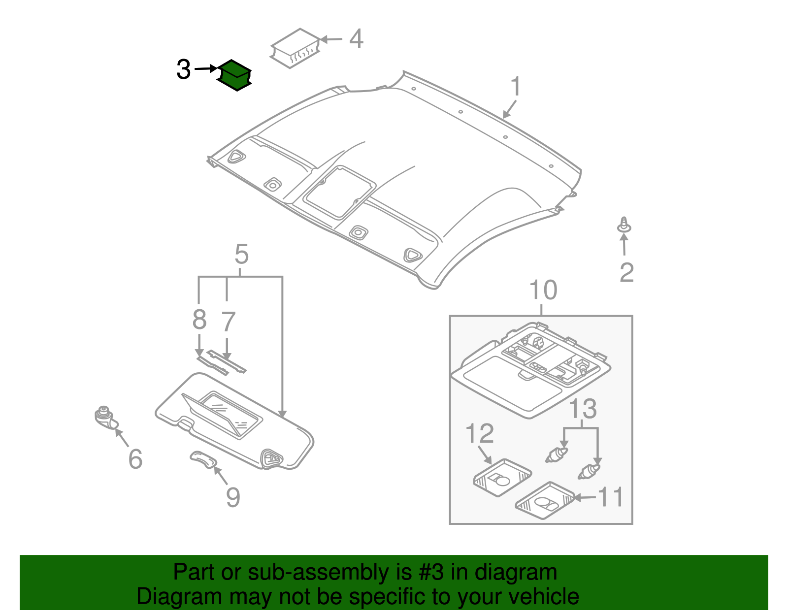 2003-2004 Nissan 350Z Headliner Clip 73998-AL600 | Nissan Parts Central