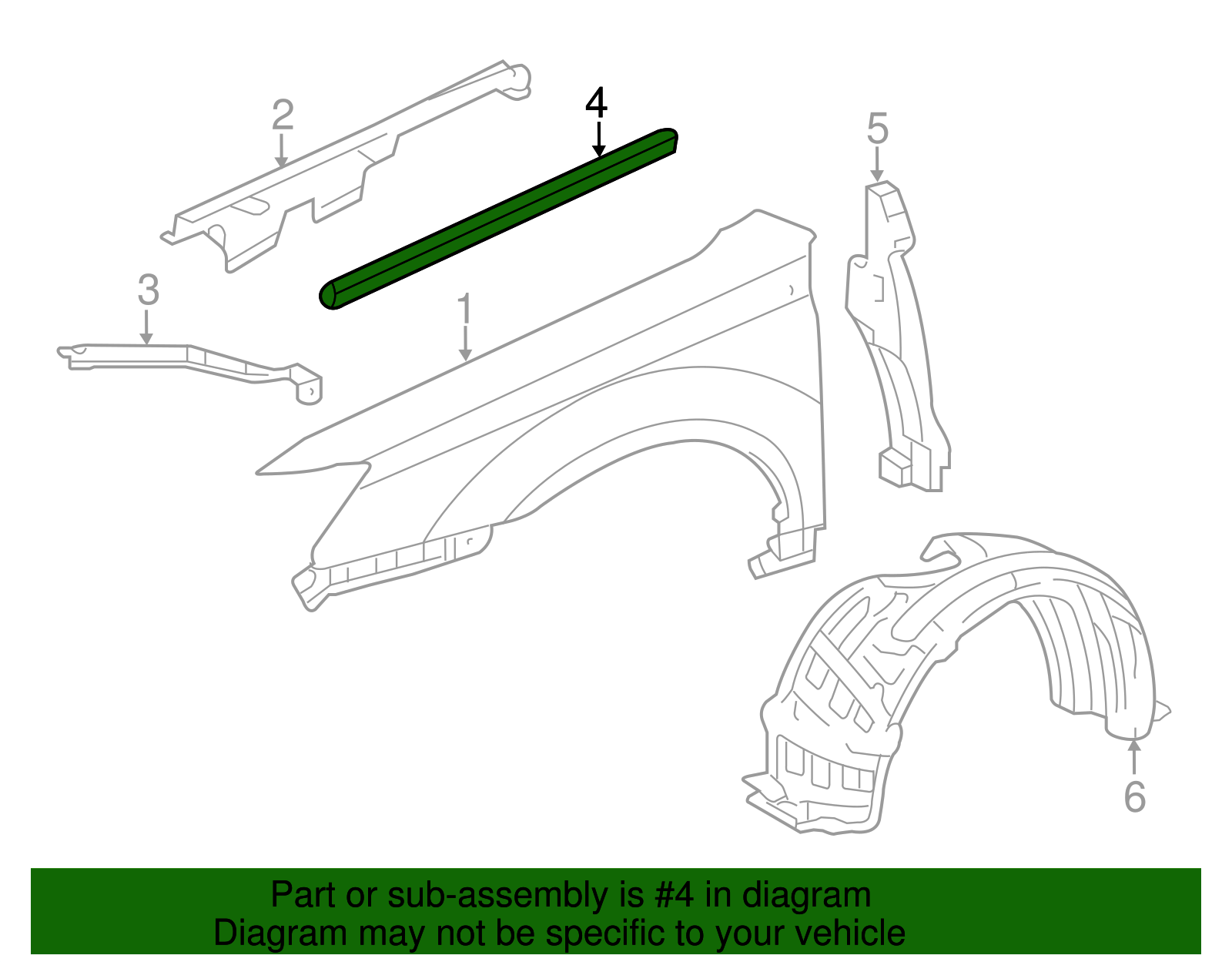 Genuine Toyota Fender Seal part# 53388-AC010 for 2005-2012 Toyota ...
