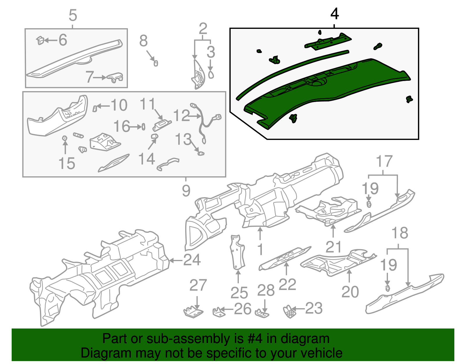 2000-2005 Cadillac DeVille Upper Panel 12482745 | GM Parts Center