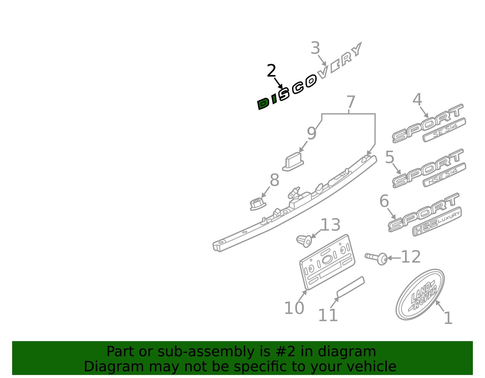 2015-2019 Land Rover Discovery Sport Nameplate LR063644 | OEM Parts Online