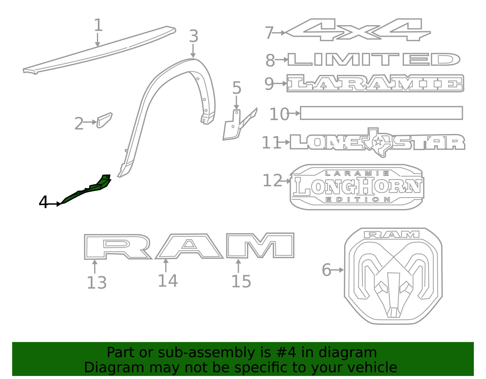 68362319AD - Box Side Spat Left - 2019-2020 Mopar | Mopar Parts Canada