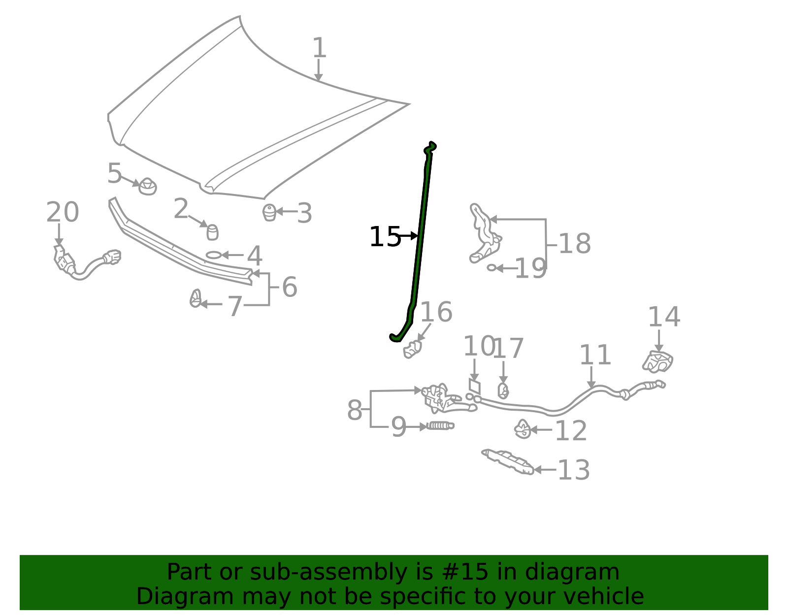 1998-2003 Toyota Sienna Support Rod 53451-08010 | MotorMotor