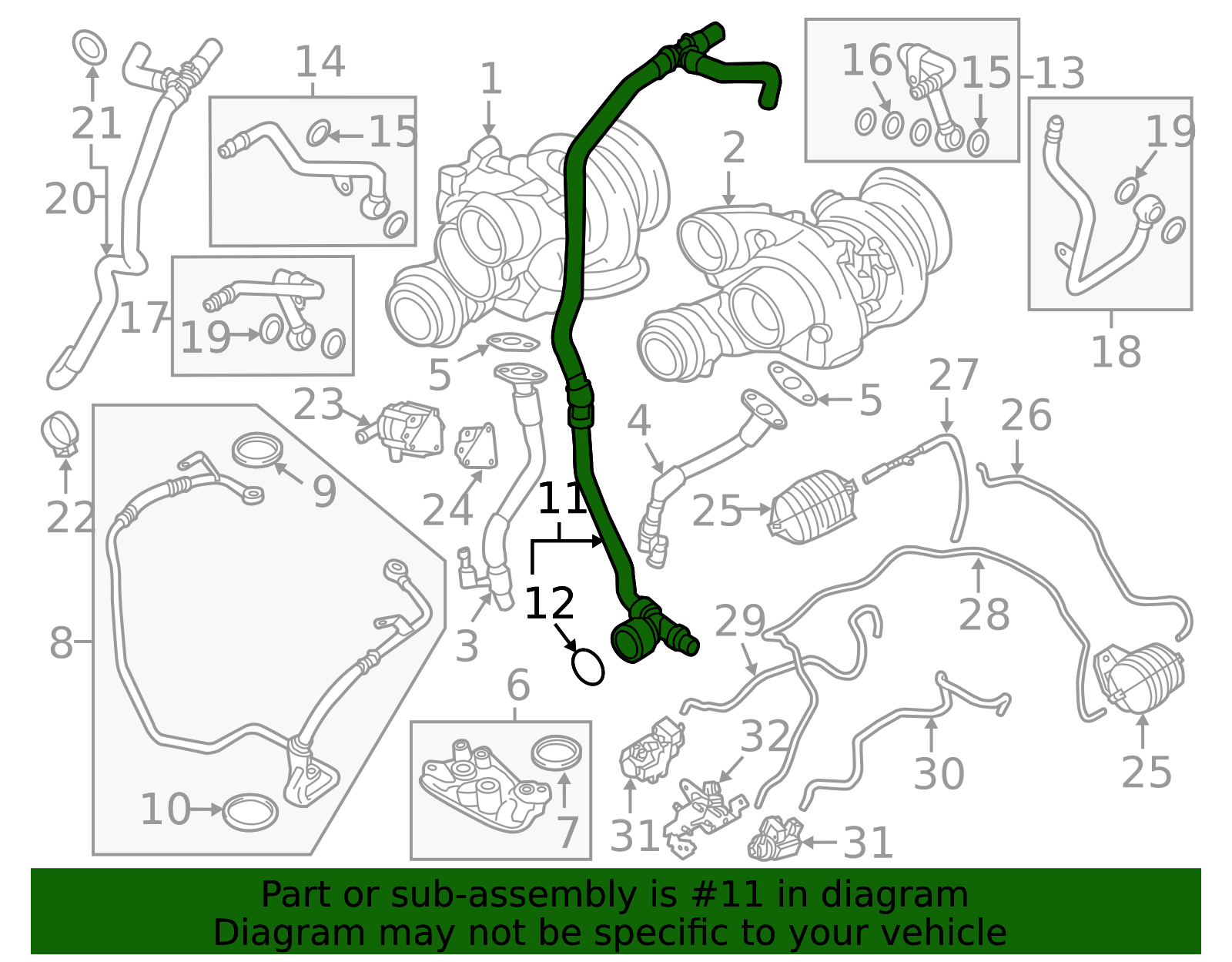 11537598341 - Water Inlet Pipe 2010-2014 BMW | Genuine BMW Parts