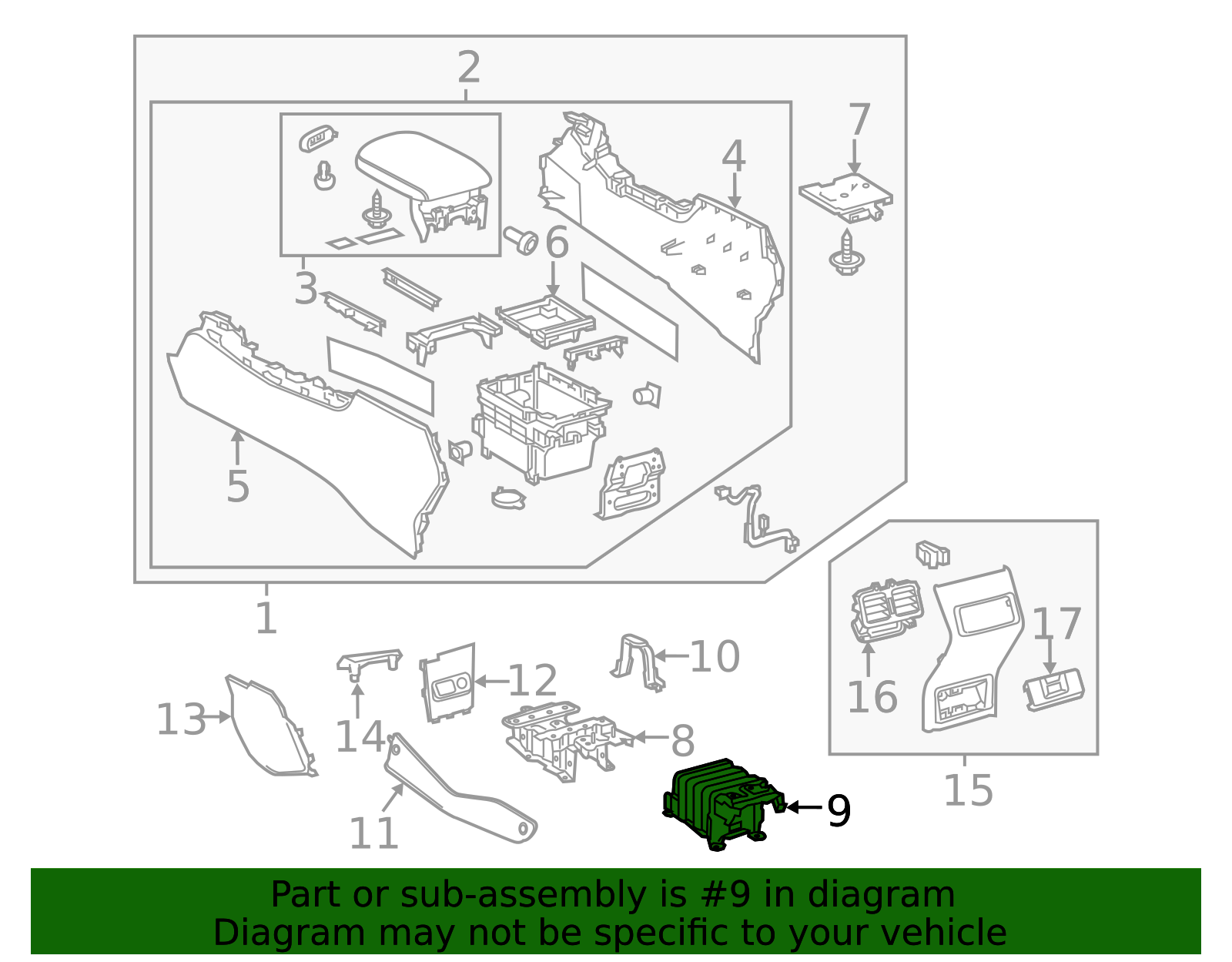 58996-78010 - High-Quality Console Bracket for 2015-2021 Lexus ...