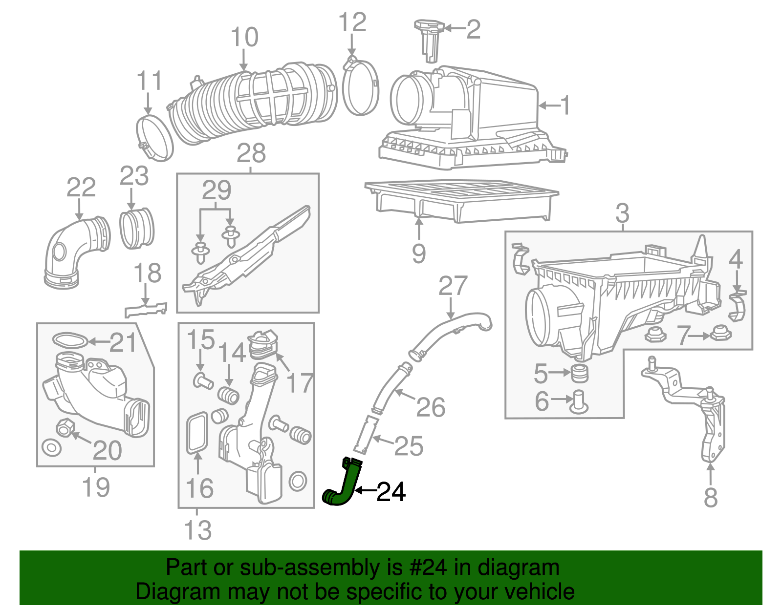 17261-RX0-A00 - 2012-2015 Honda Civic - Tube E Air In | Honda Parts Cheap