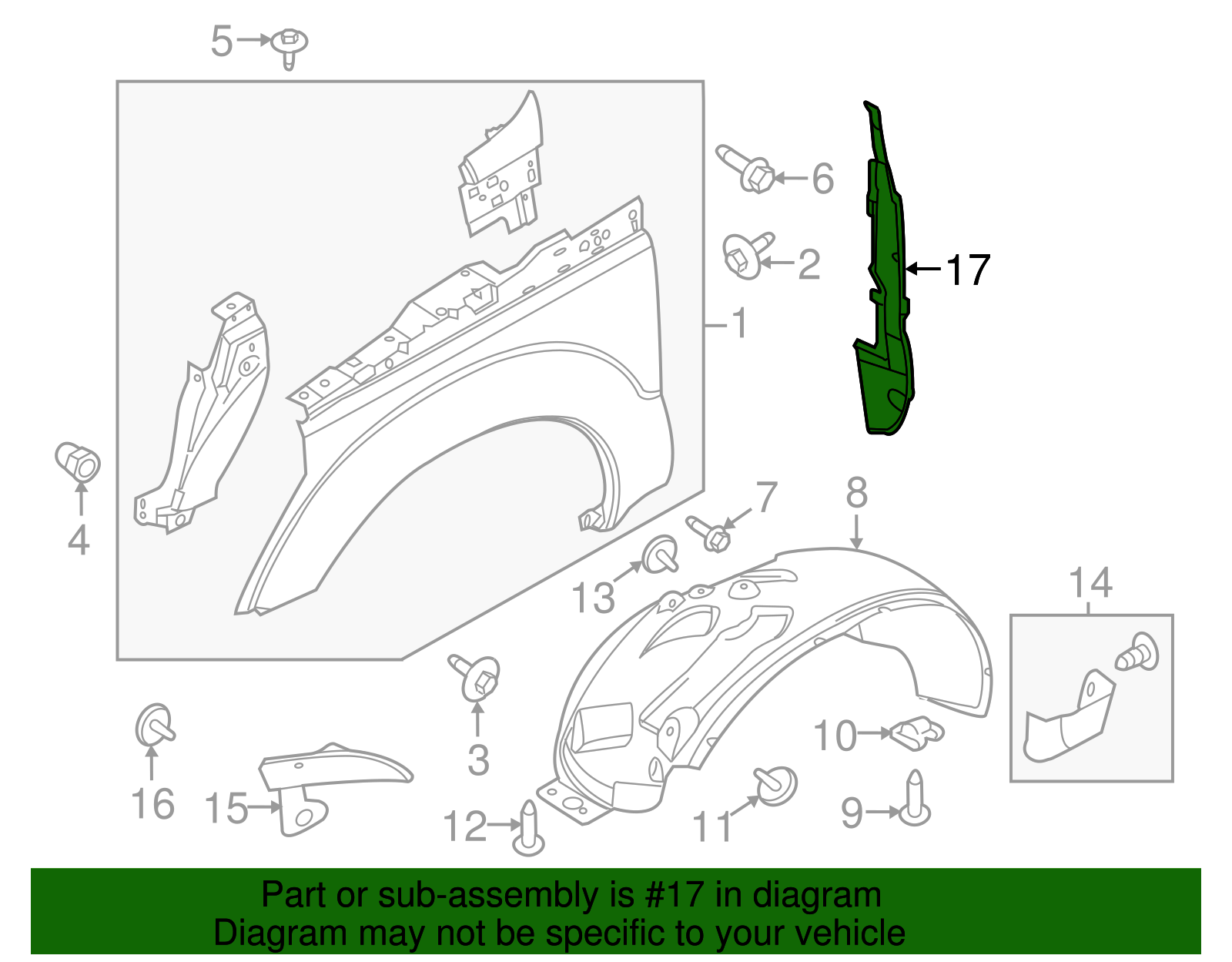 2011-2016 Ford Fender Insulator BC3Z-16E132-A | Miracle Ford Parts