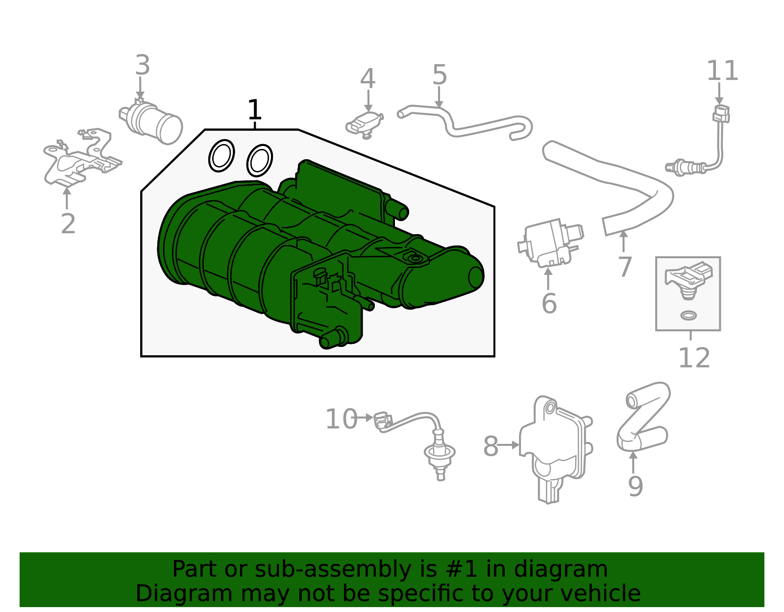 Genuine OEM Honda Vapor Canister Part# 17011-T2A-A01 Fits 2013-2017 ...