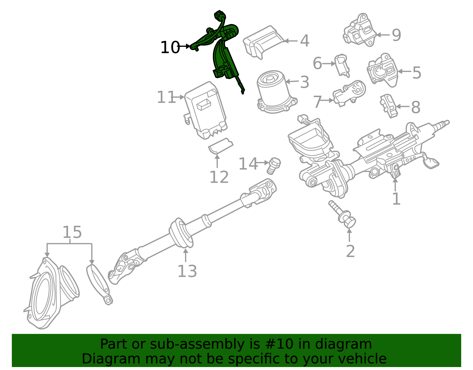 F1901-0E010 - Steering Column Wiring Harness 2014-2019 Toyota ...