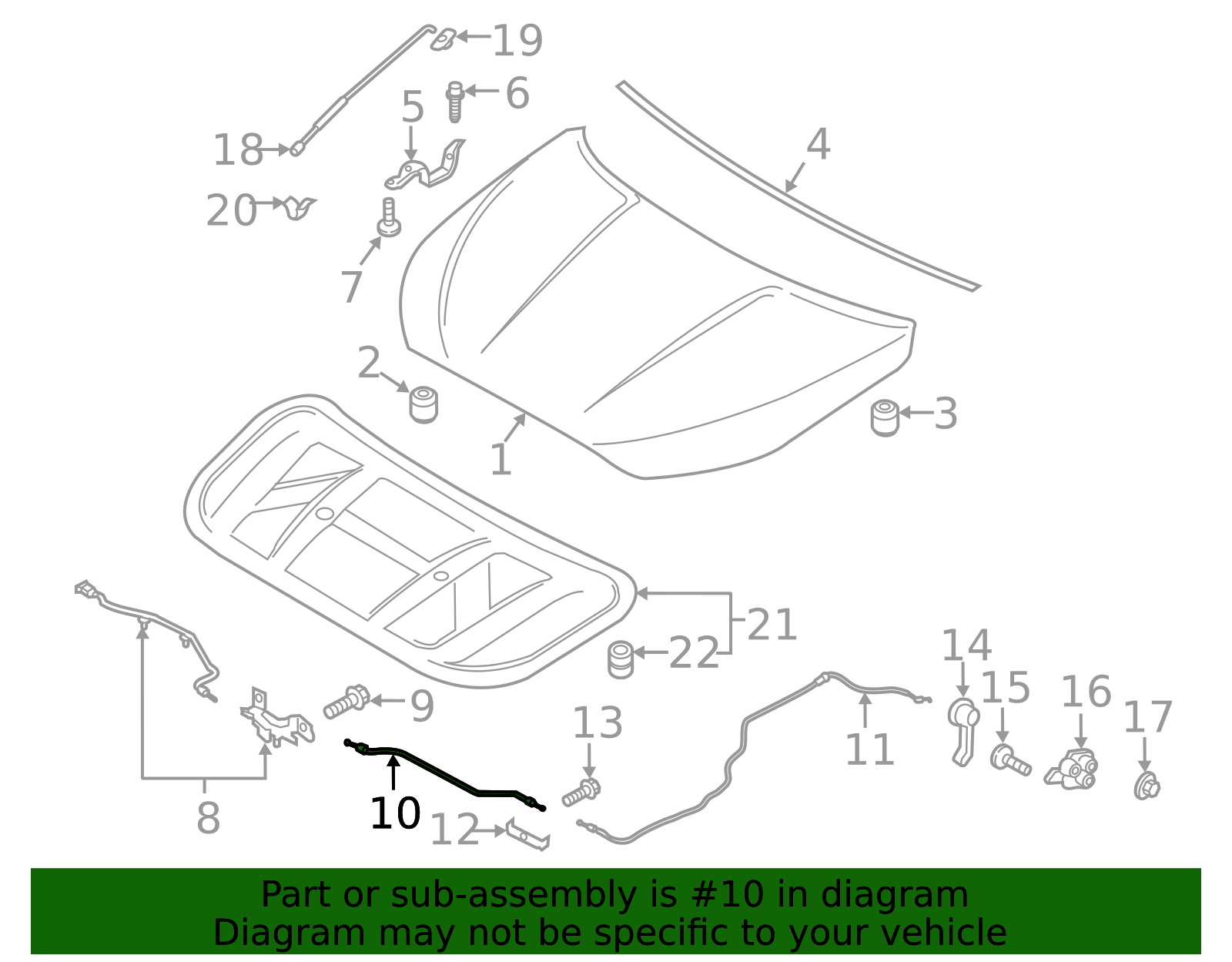 81190-J3100 - High-Quality Hood Release Cable for 2019-2022 Hyundai ...