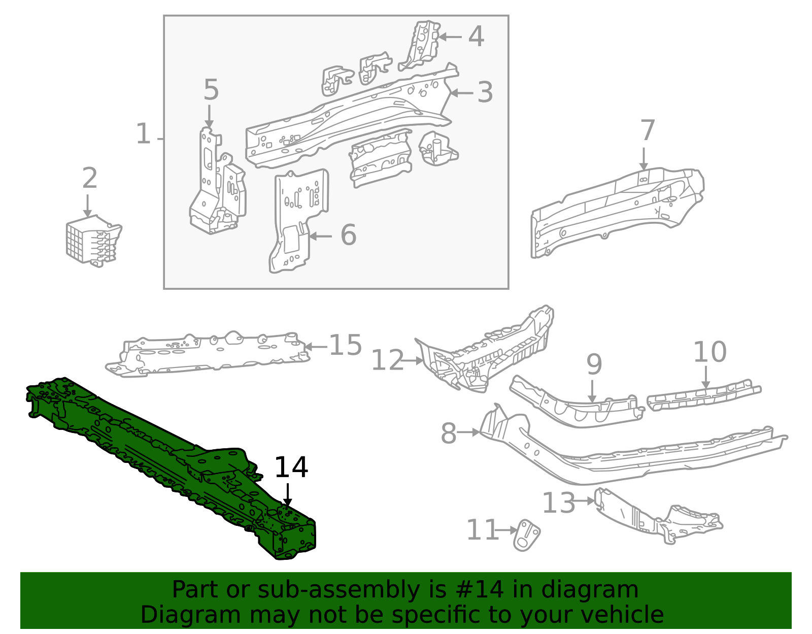 2008-2020 Toyota Front Cross-Member 57104-12270 | Toyota Parts Center