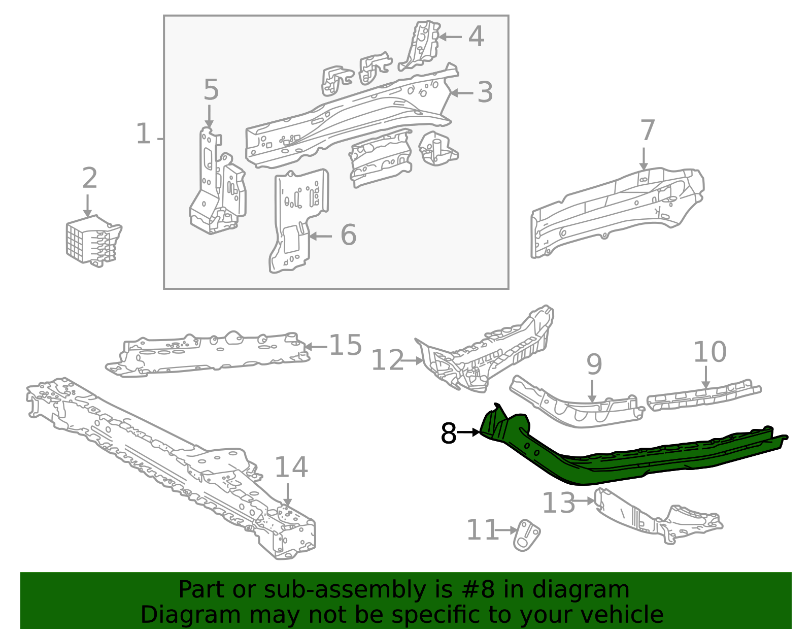 2016-2020 Toyota Mirai Lower Rail 57192-62010 | Toyota Parts Center