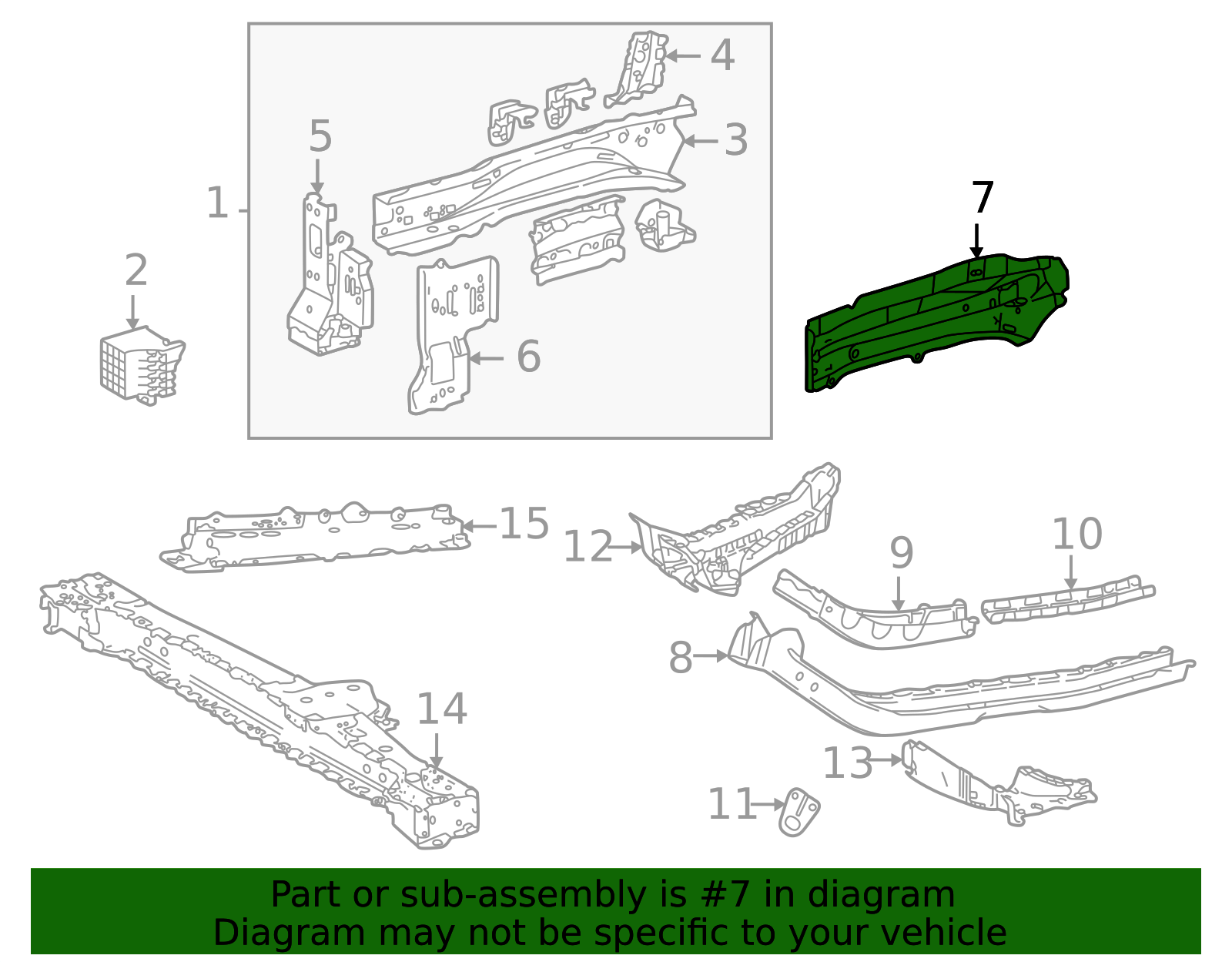 57025-12010 - Outer Rail 2016-2020 Toyota Mirai | Toyota San Diego Parts