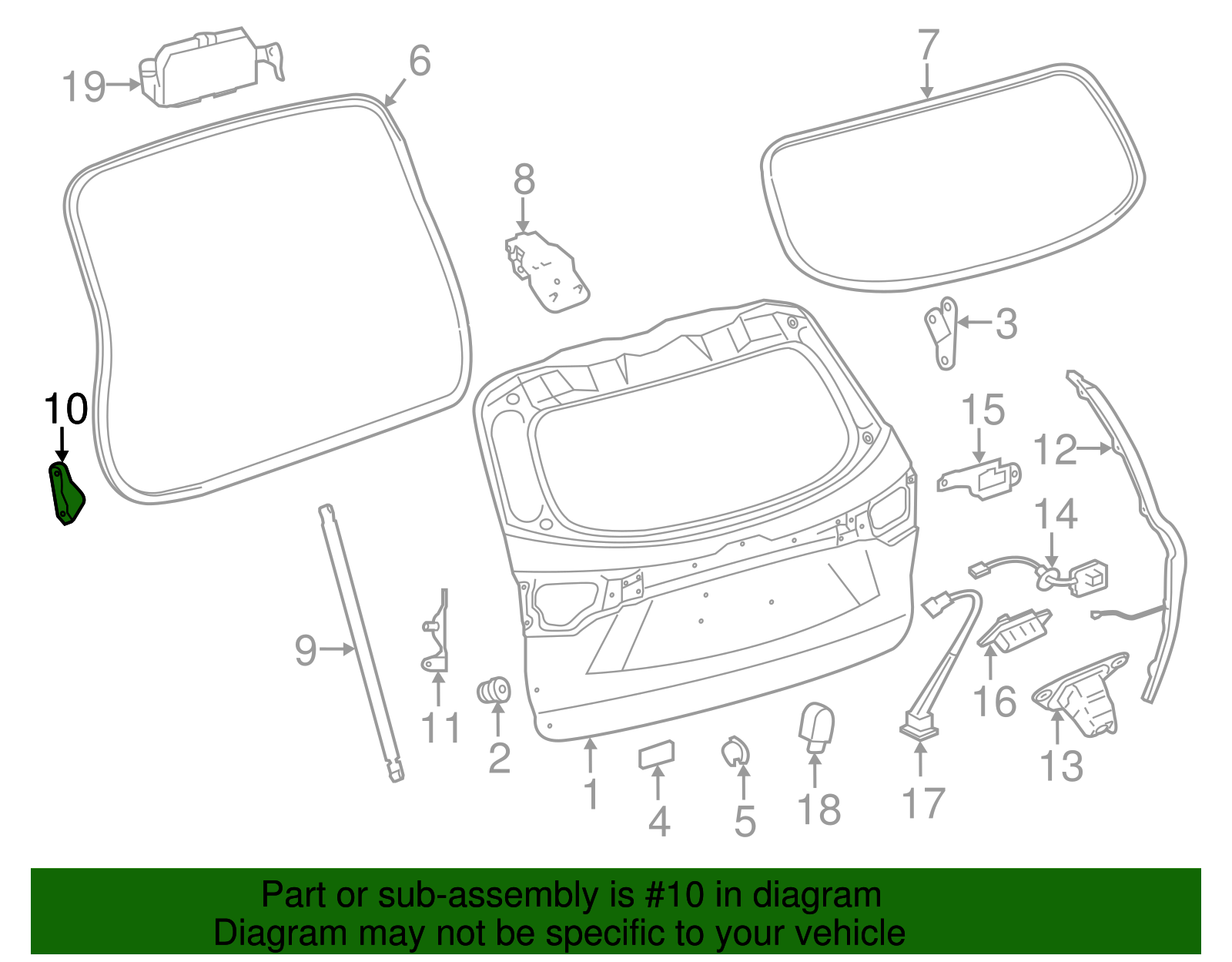 2014-2019 Toyota Highlander Bracket Back Door D 68946-0E021 | Toyota Parts Center