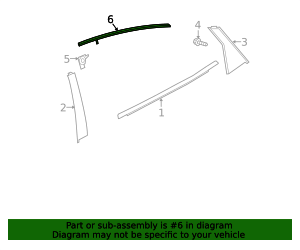 72965-TBA-A01 - 2016-2022 Honda - Molding Assembly L Rear Door Sash ...