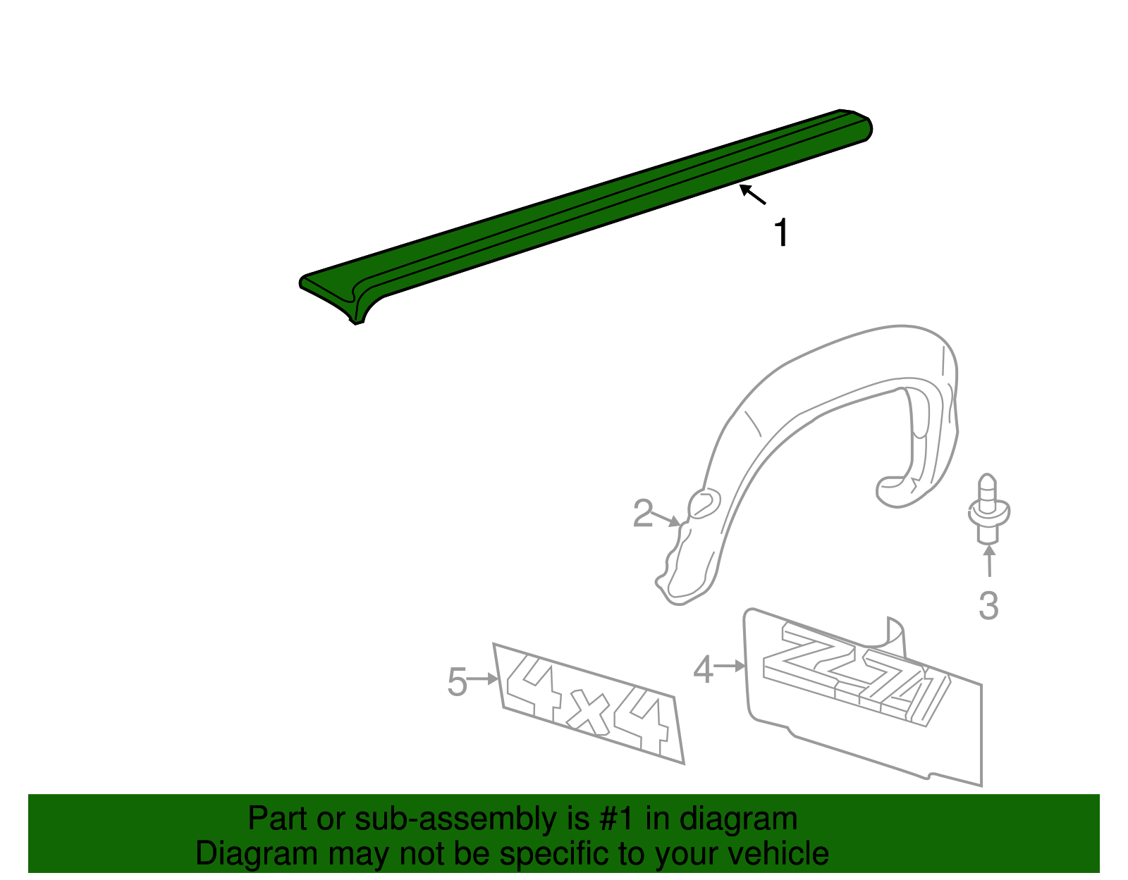 2004-2007 GM Black Passenger Side Pickup Box Side Upper Molding ...