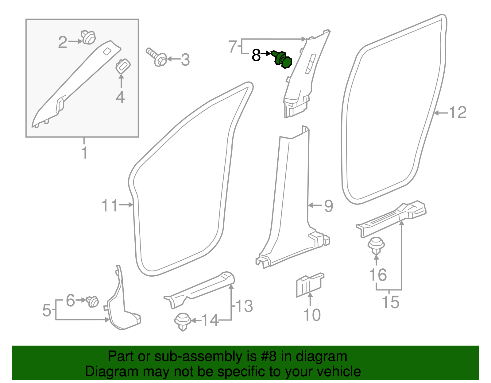 91561-TA5-A11 - 2012-2025 Honda - Clip Rear Pillar Garnish | Genuine Honda Parts