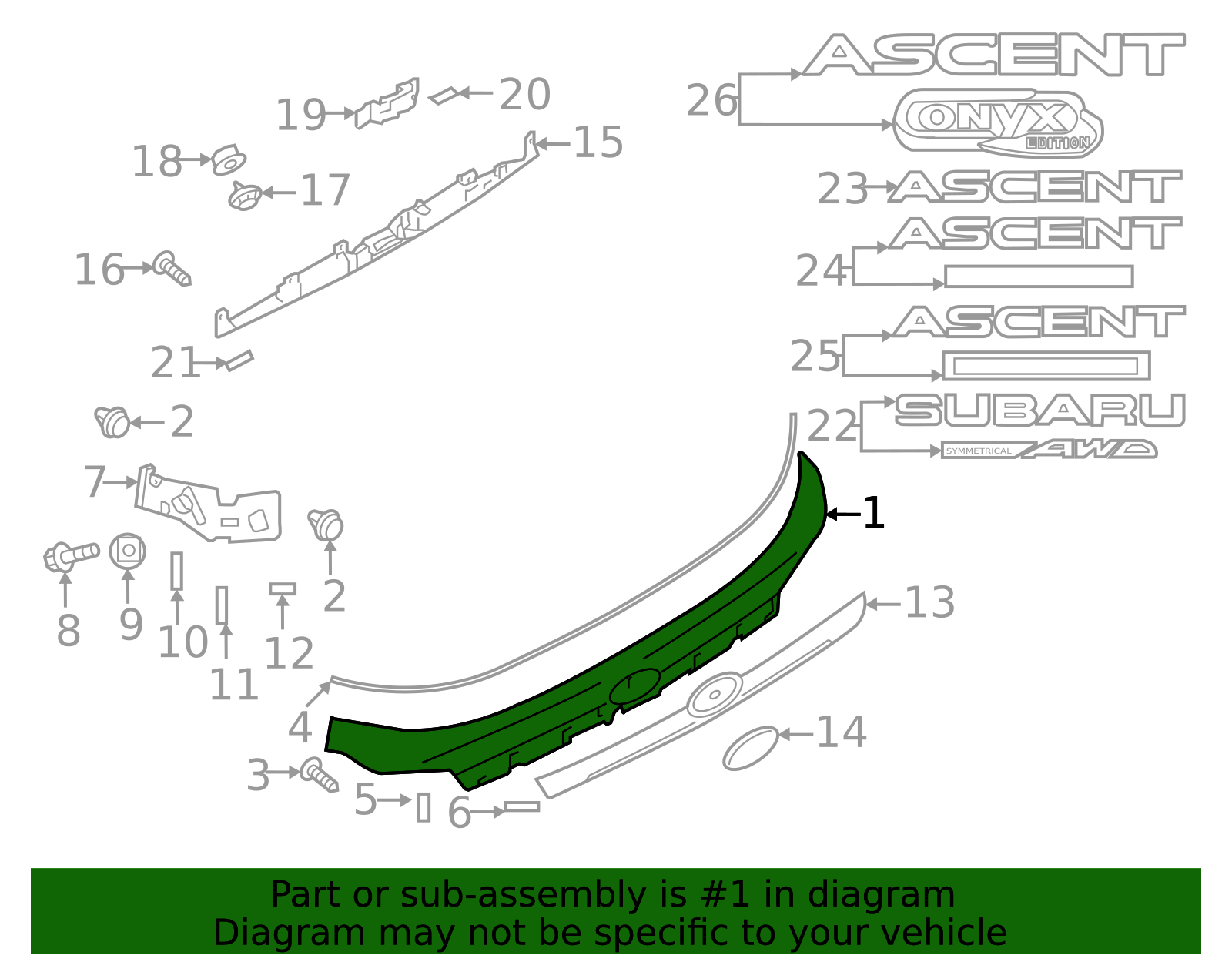 2023-2025 Subaru Ascent Finish Panel 91111XC43ANN | Buy Subaru Parts