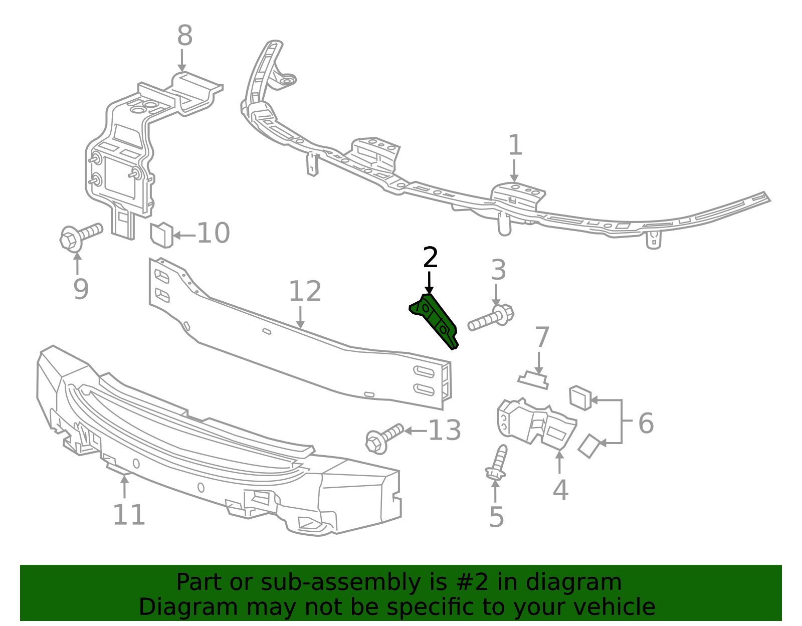2017-2019 Buick LaCrosse Front Driver Side Bumper Fascia Outer Bracket ...