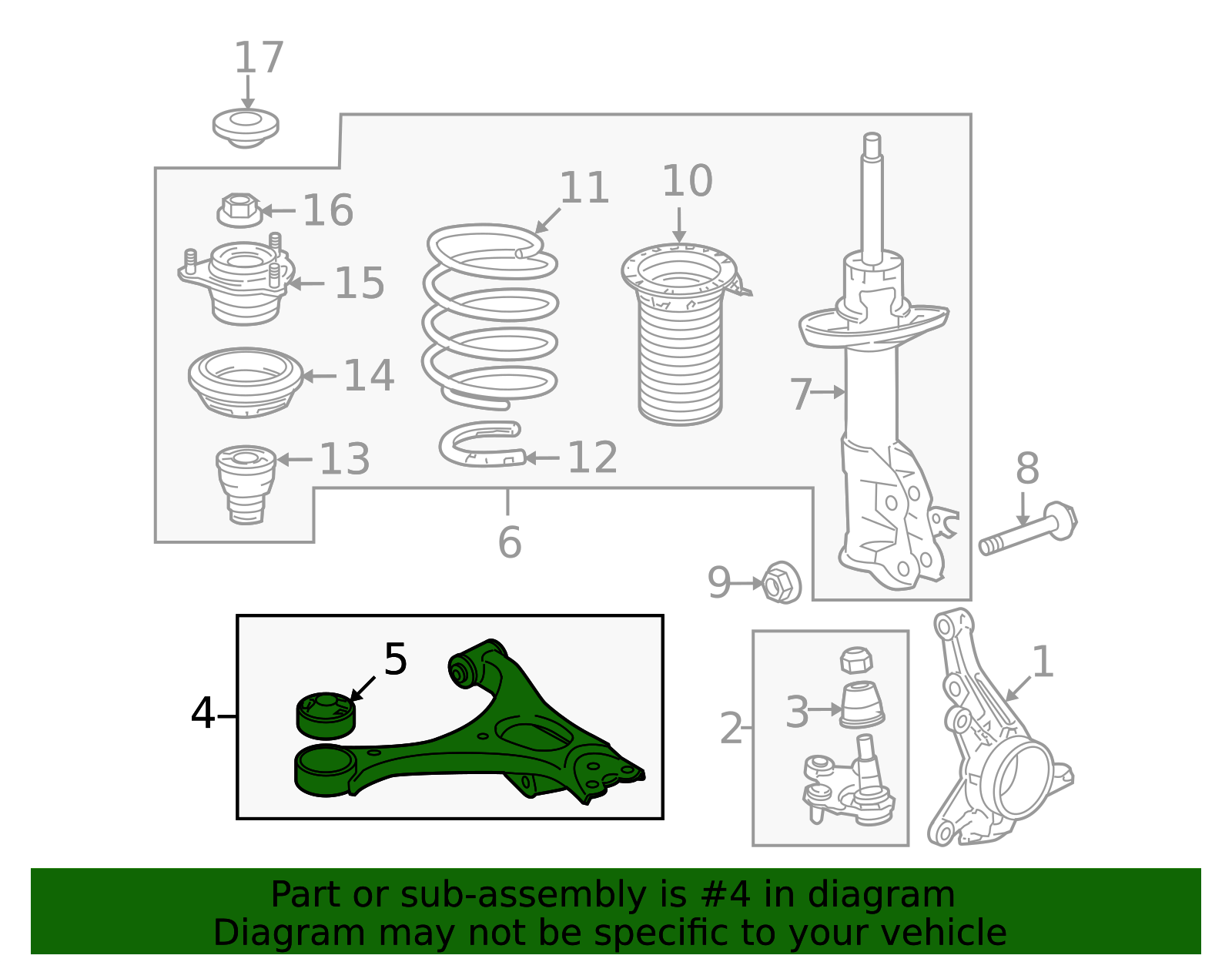 2006-2011 Honda Civic Lower Control Arm. L. Fr. 51360-SNA-A03 | Honda ...