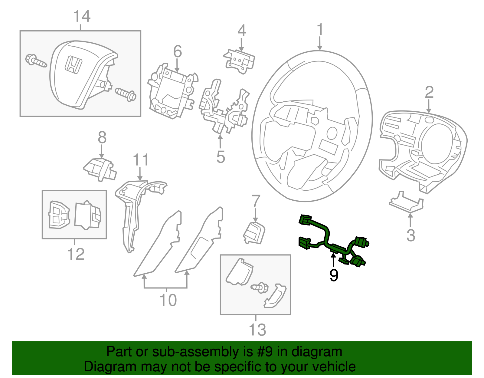 77901-SZA-A00 - 2009-2012 Honda - Sub-Wire Cable Reel | Honda Parts Guys