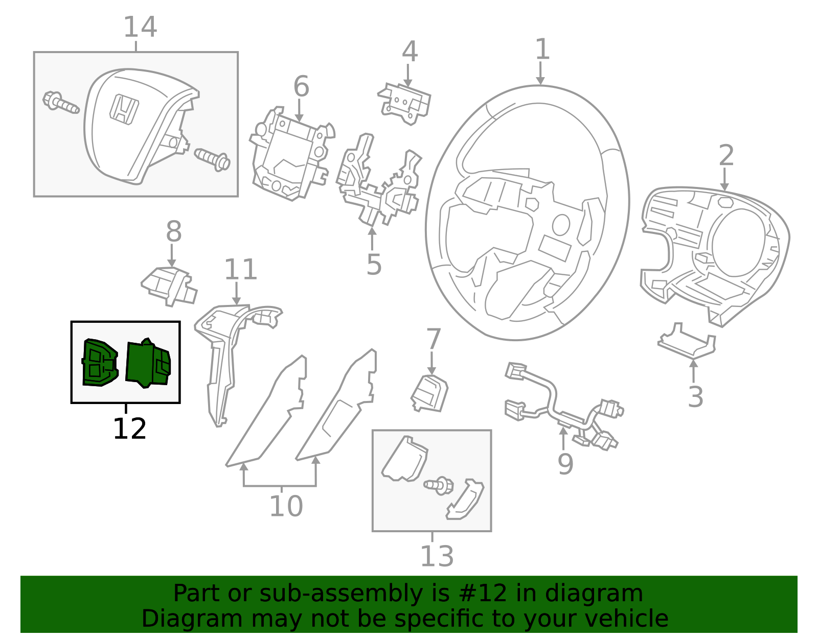 35890-TK8-A11ZA - Switch Assembly 2014-2017 Honda Odyssey | Honda Parts ...