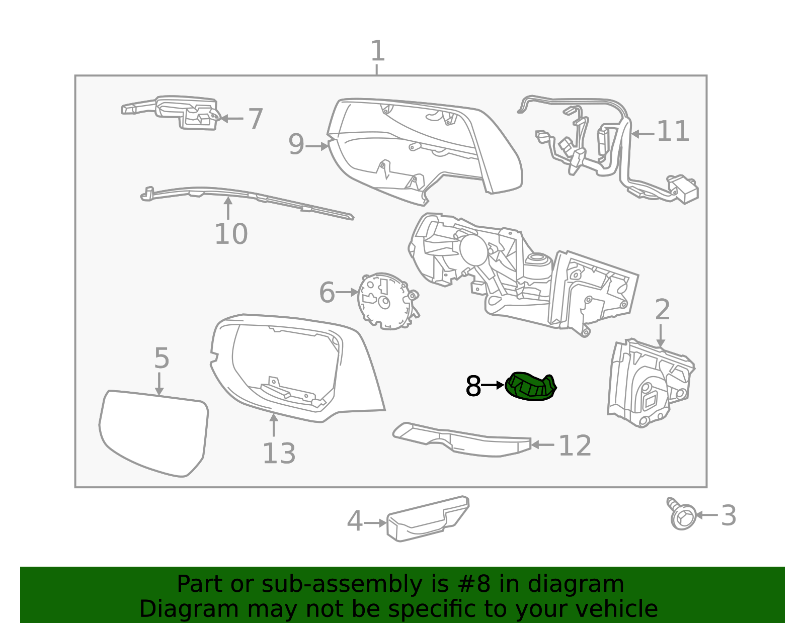 22839638 - Driver Side Door Mirror Courtesy Lamp 2013-2019 Cadillac XTS ...