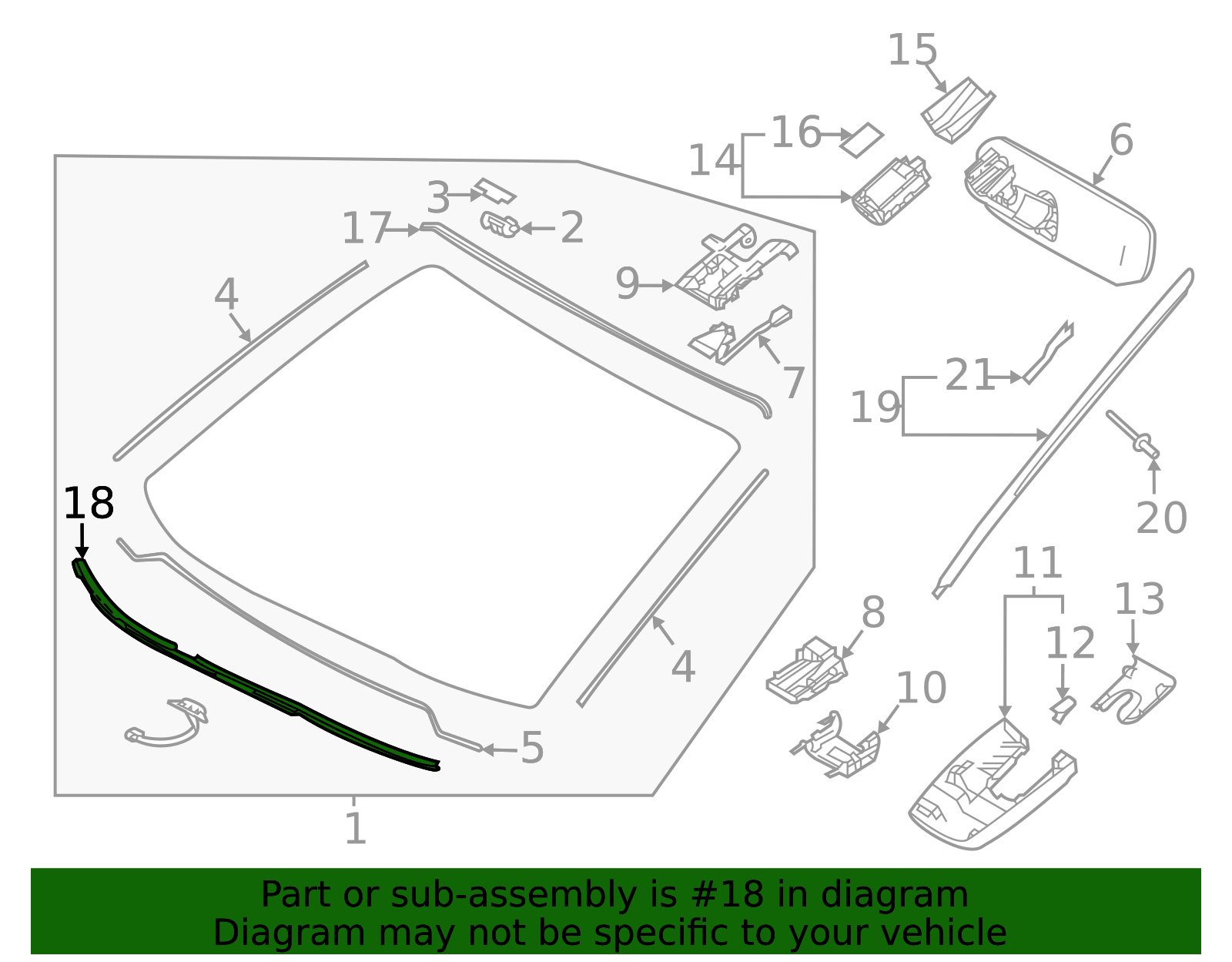 56153-0E020 - Windshield Molding - OEM Genuine Toyota Parts