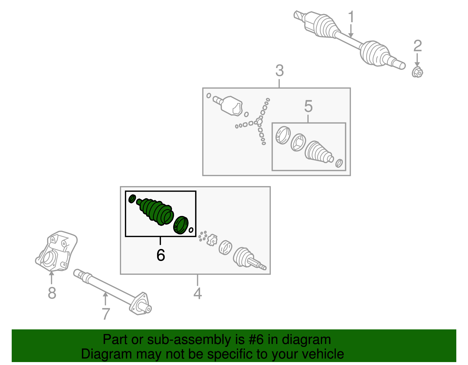 2005-2017 GM Front Wheel Half-Shaft Constant Velocity (CV) Boot Kit ...