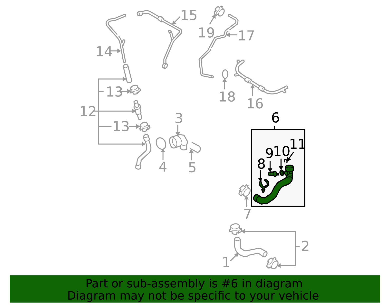 2006-2008 Volkswagen Passat Outlet Hose 3C0-122-051-BD | OEM Parts Online
