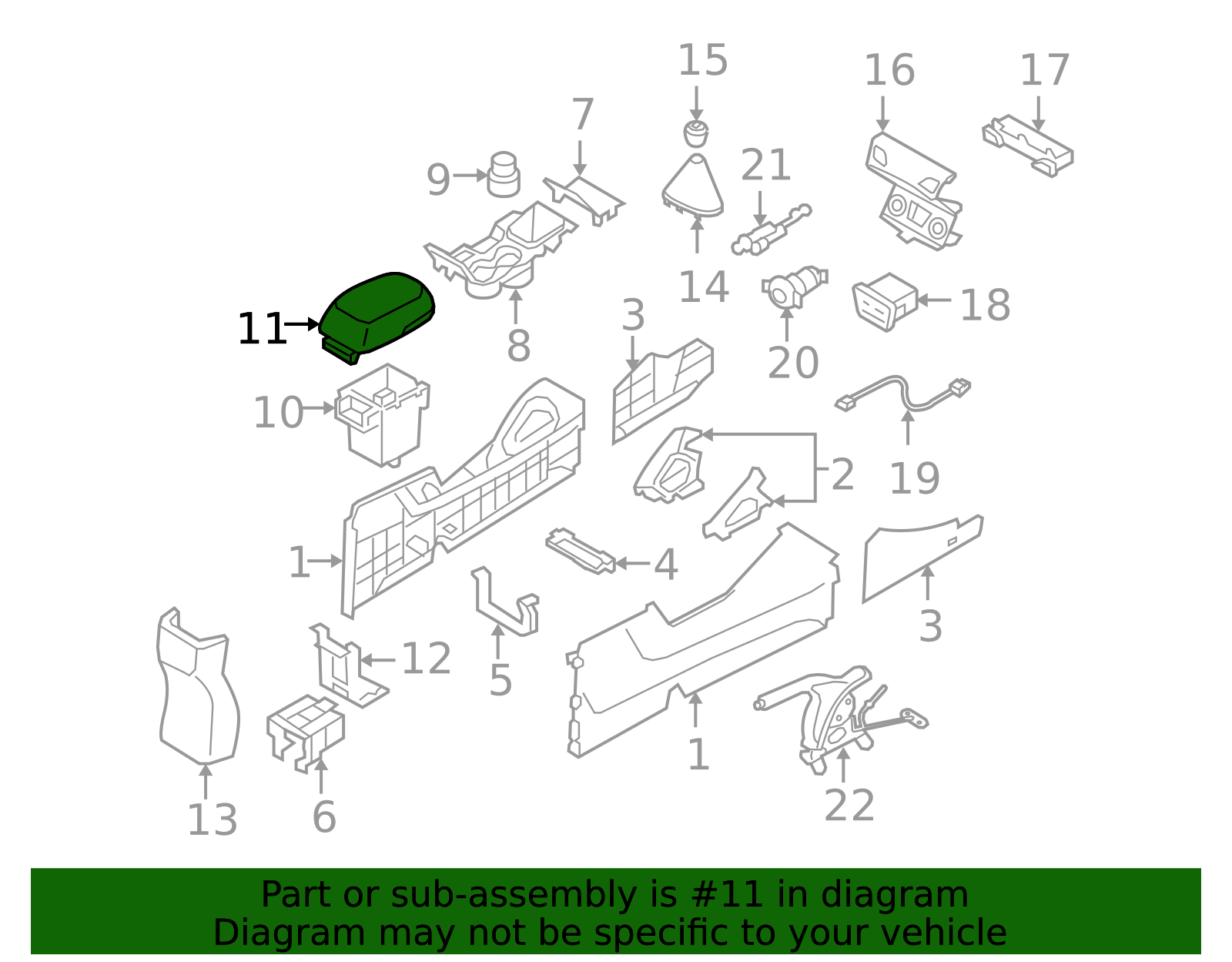 Hyundai Console Lid - OEM Center Storage Cover - Part #84660-2S200-9P ...