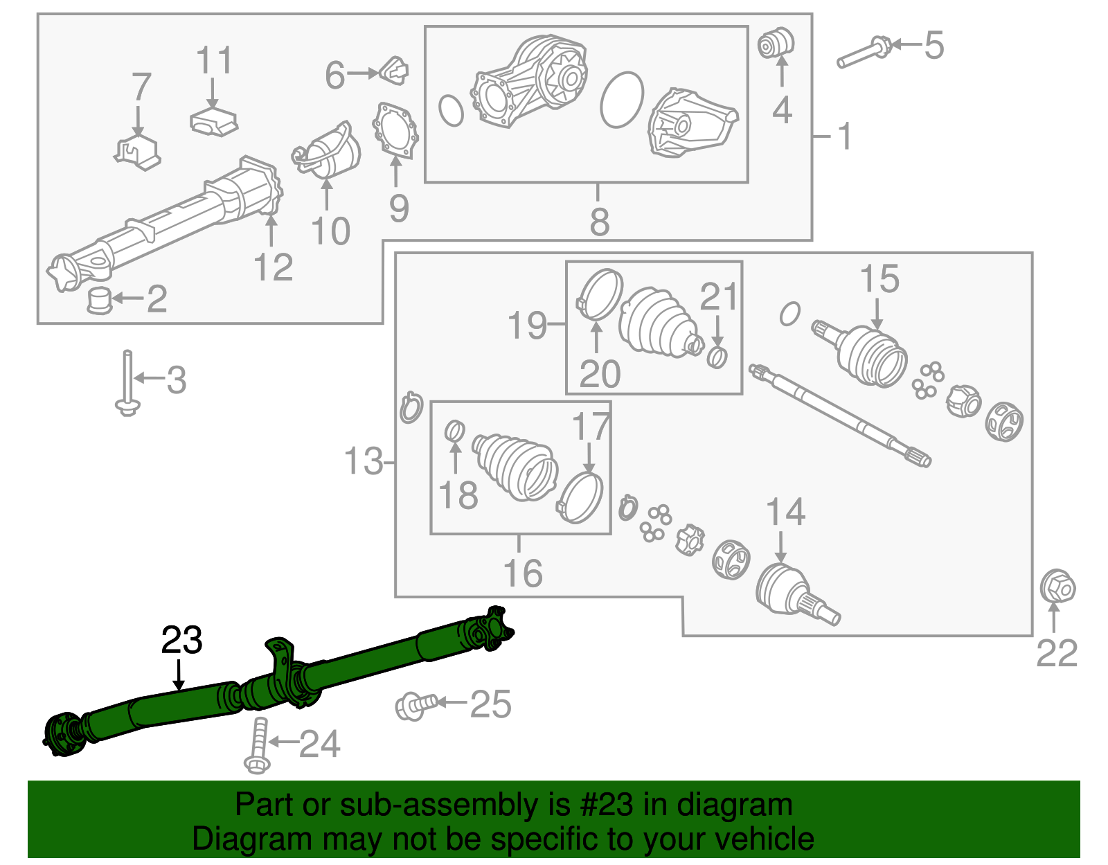 2012-2017 GM Drive Shaft 86793346 | Courtesy Parts