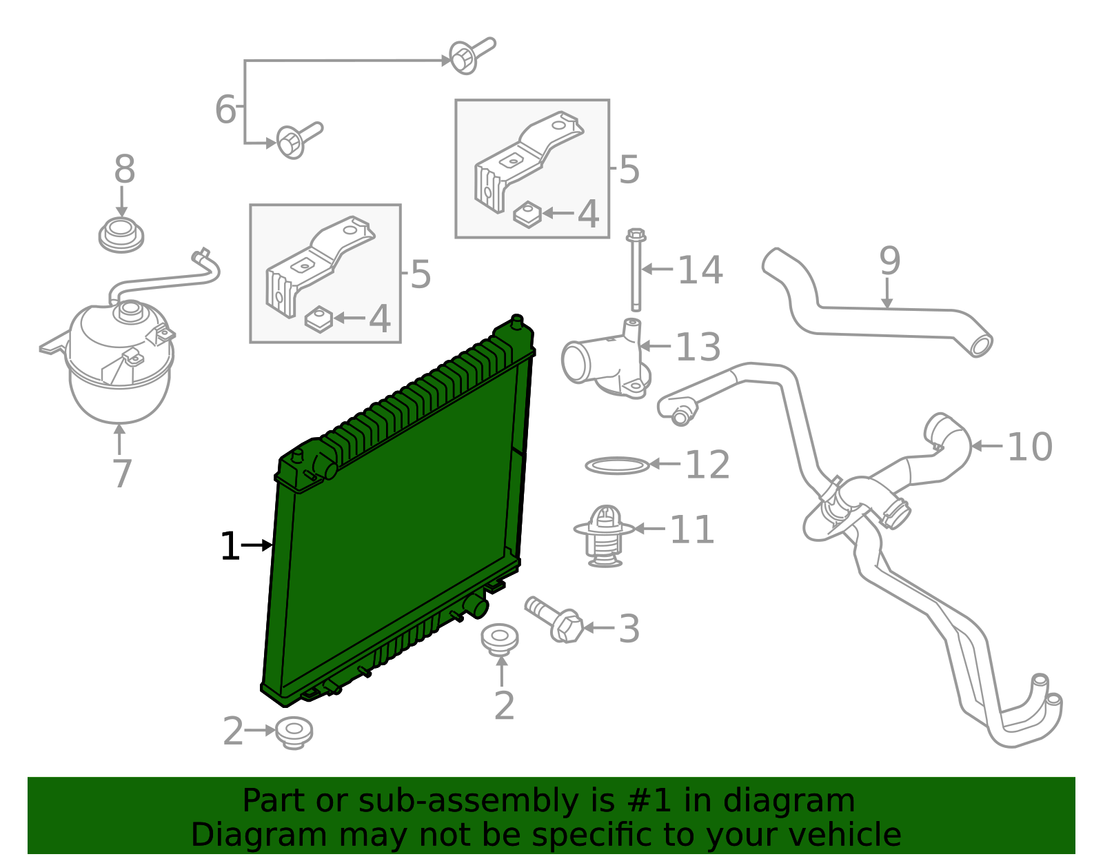 OEM Ford Radiator Assembly For 2005-2019 Ford - Part No. 9C2Z-8005-F ...