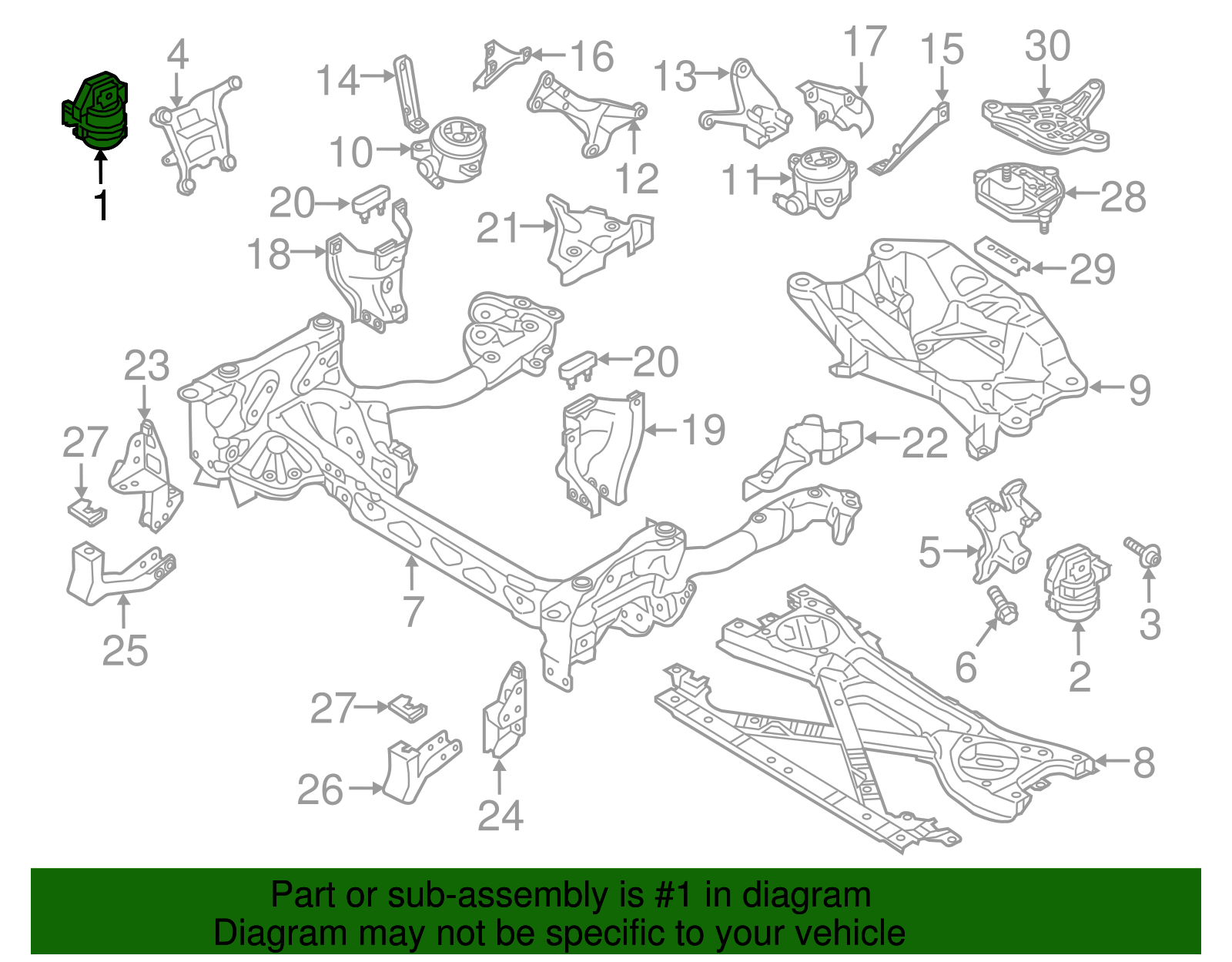 4H0-199-256-AA - Motor Mount 2013-2018 Audi | Audi OEM Parts Guy