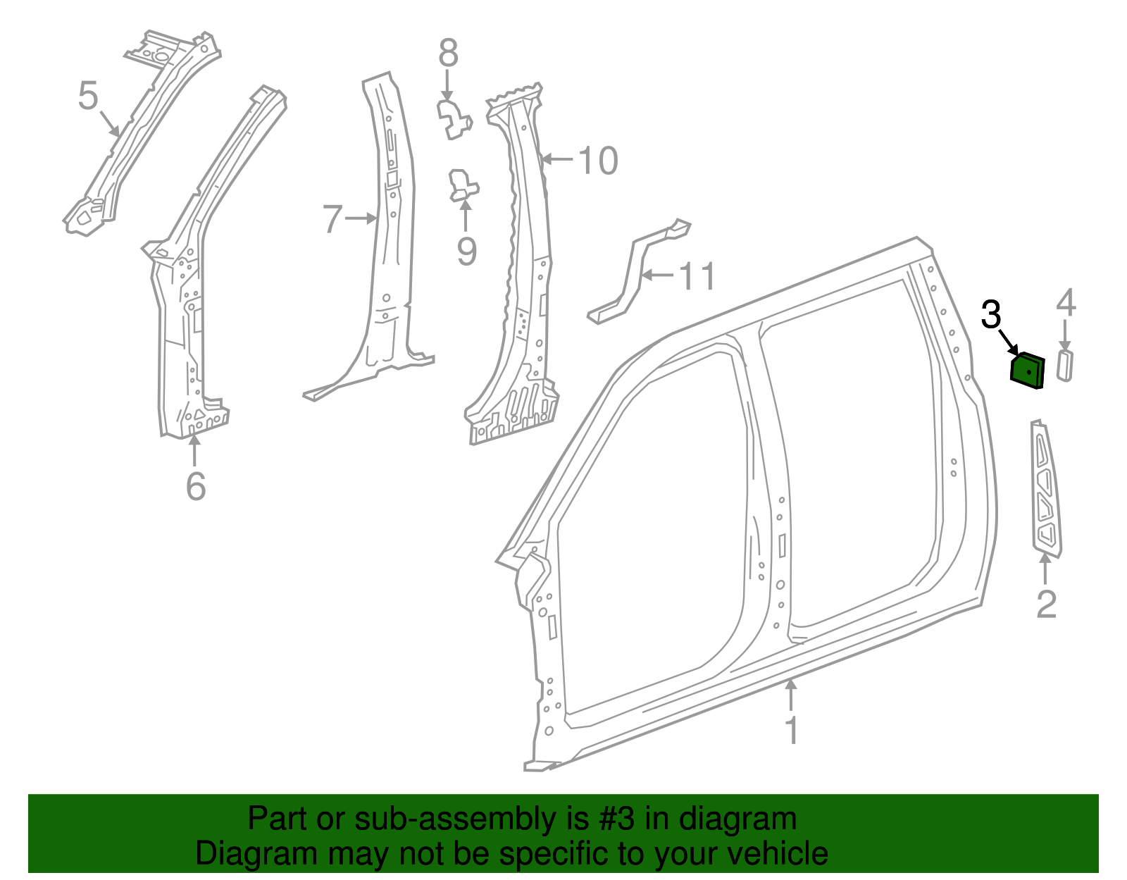 2015-2020 GM Passenger Side Center Pillar Lock Striker Reinforcement ...