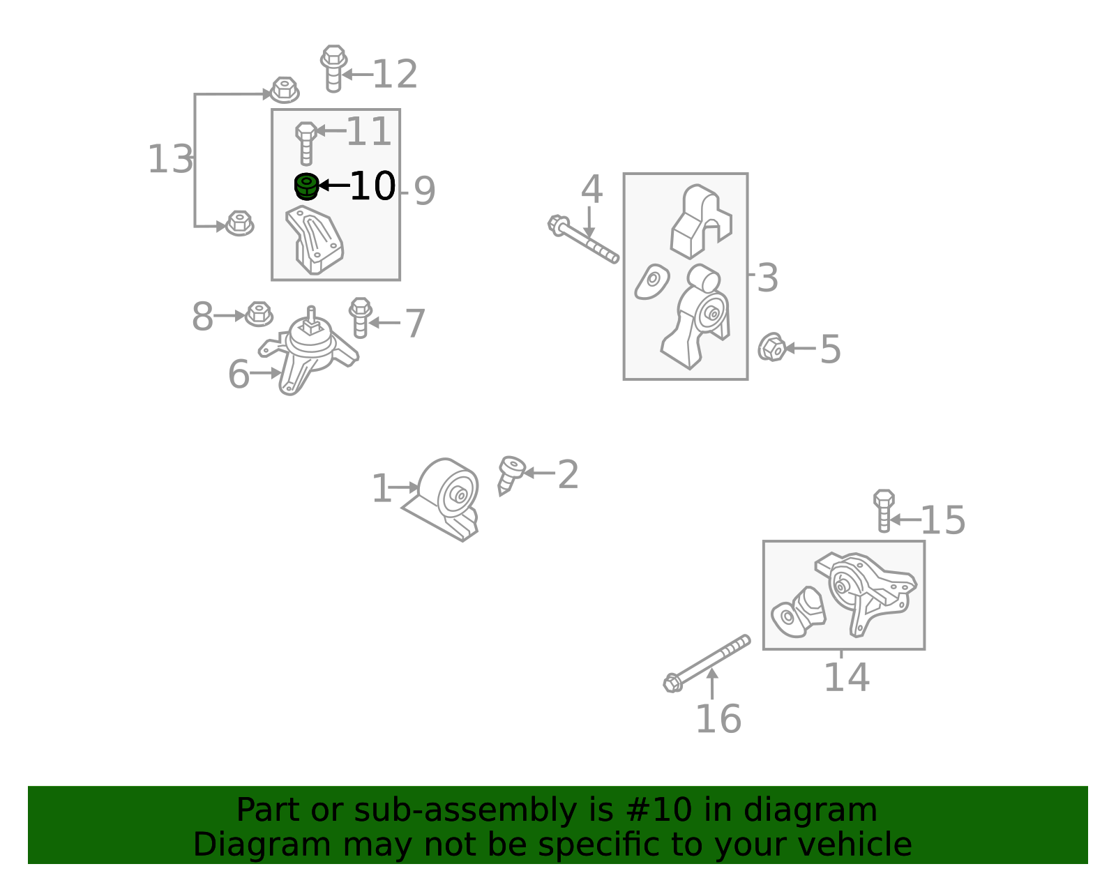 2006-2014 Hyundai Side Mount Bracket Insulator 21823-3K000 | MotorMotor