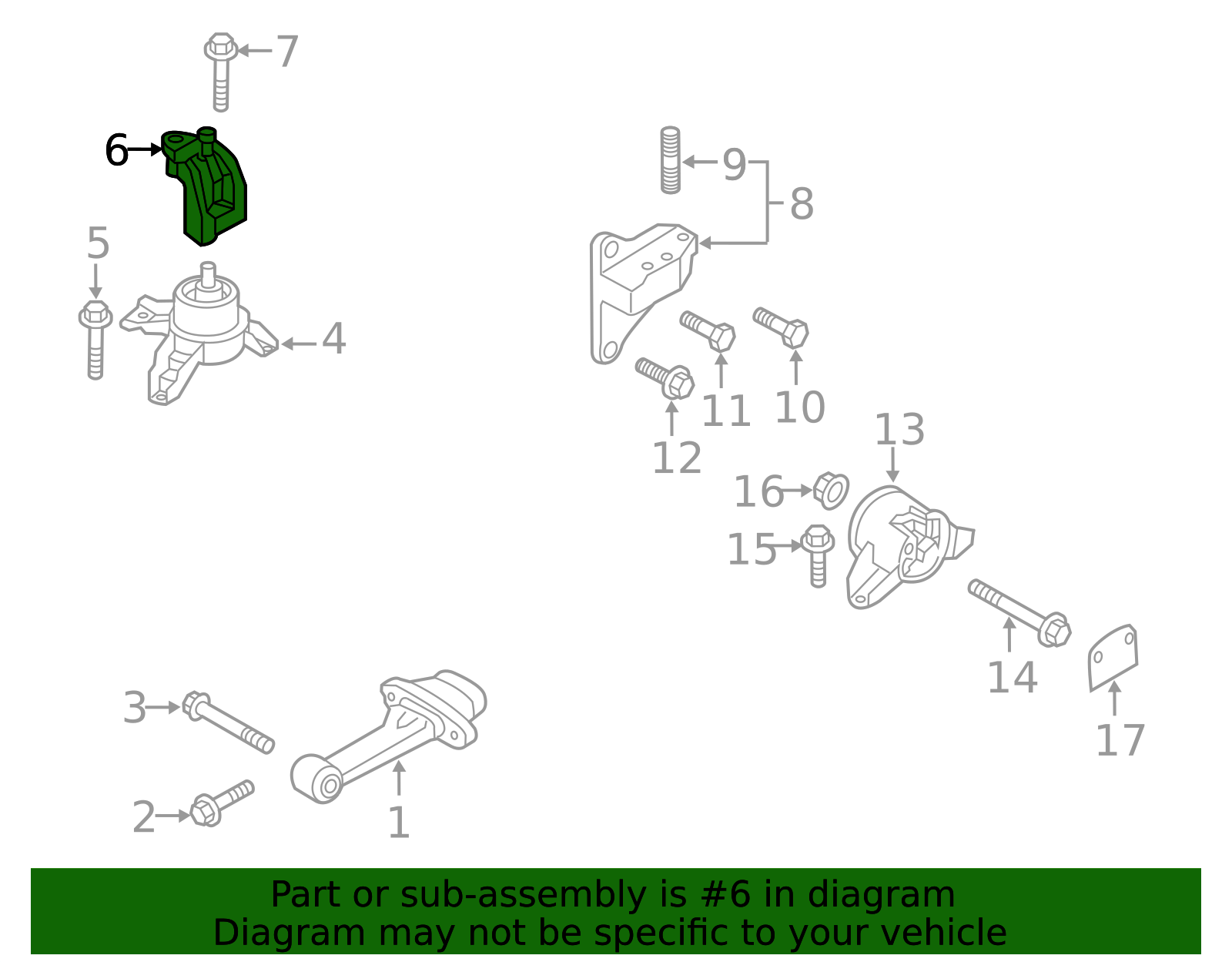 2011-2015 Hyundai Sonata Engine Mount Bracket 21825-4R100 | MotorMotor