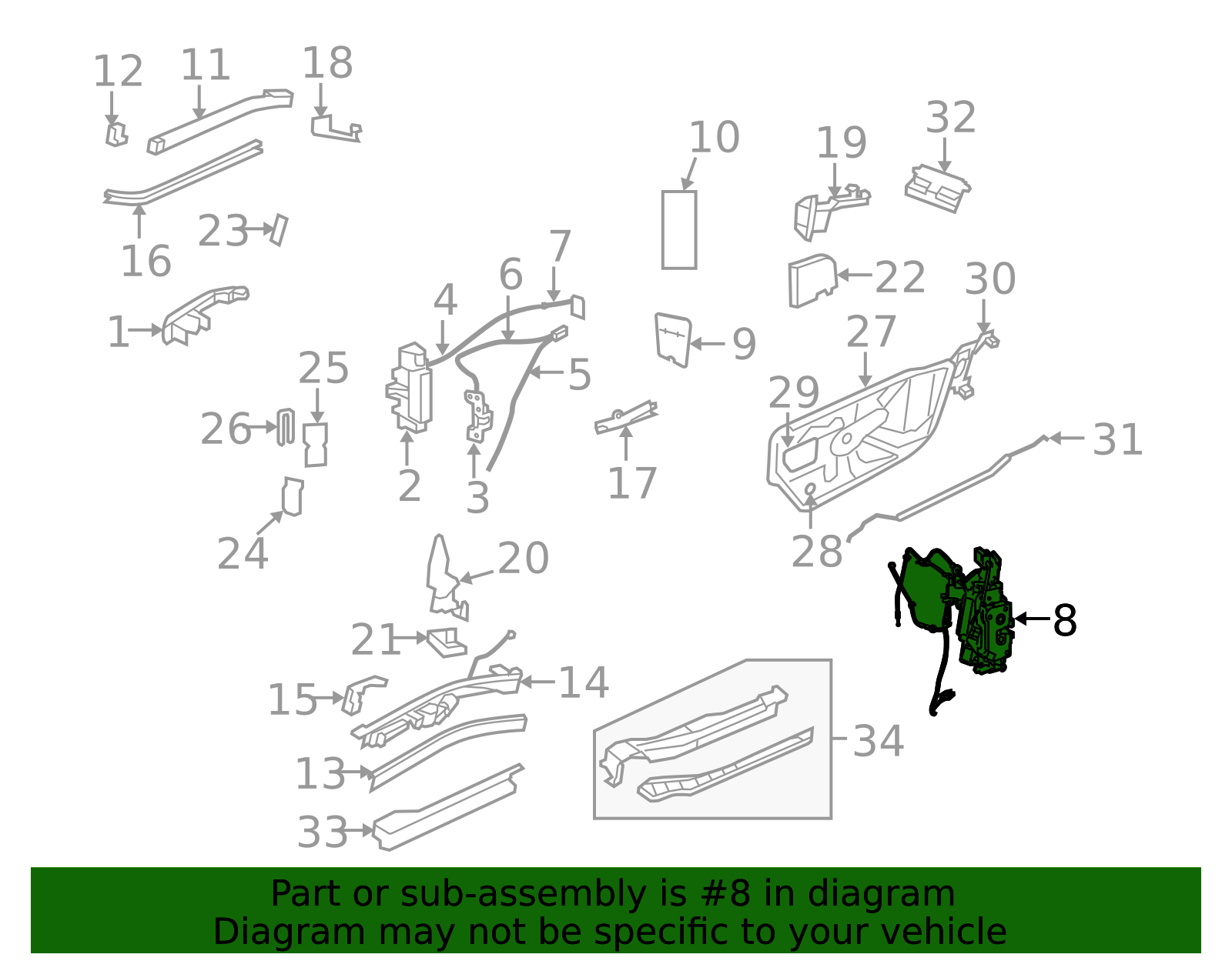 68030380AE - Sliding Door Latch Right - 2008-2020 Mopar | Mopar Parts ...