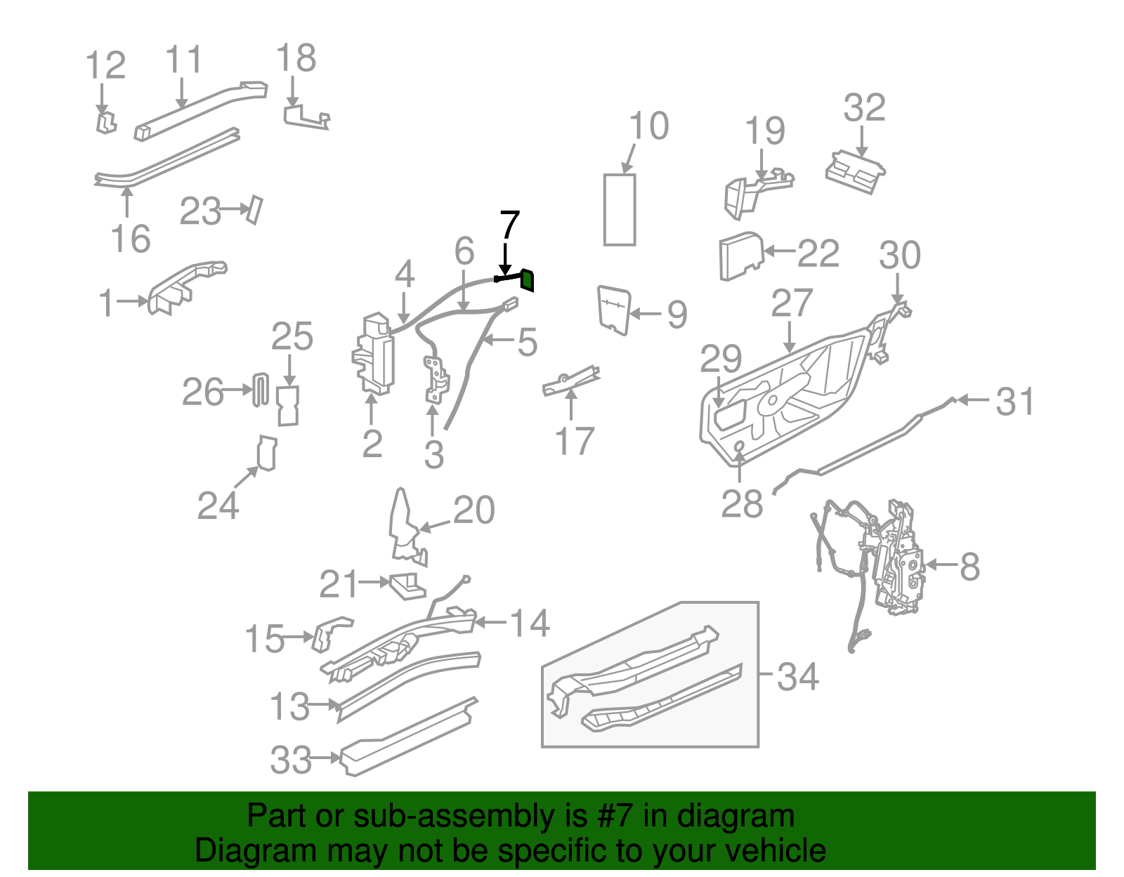 68187831AC - Power Cinch Actuator Left - 2020 Dodge Grand Caravan ...