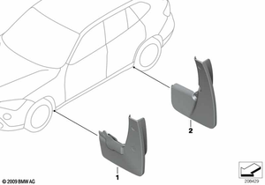 82162155851 - BMW Set Mud Flaps, Rear 2009-2015 BMW | Performance Auto ...