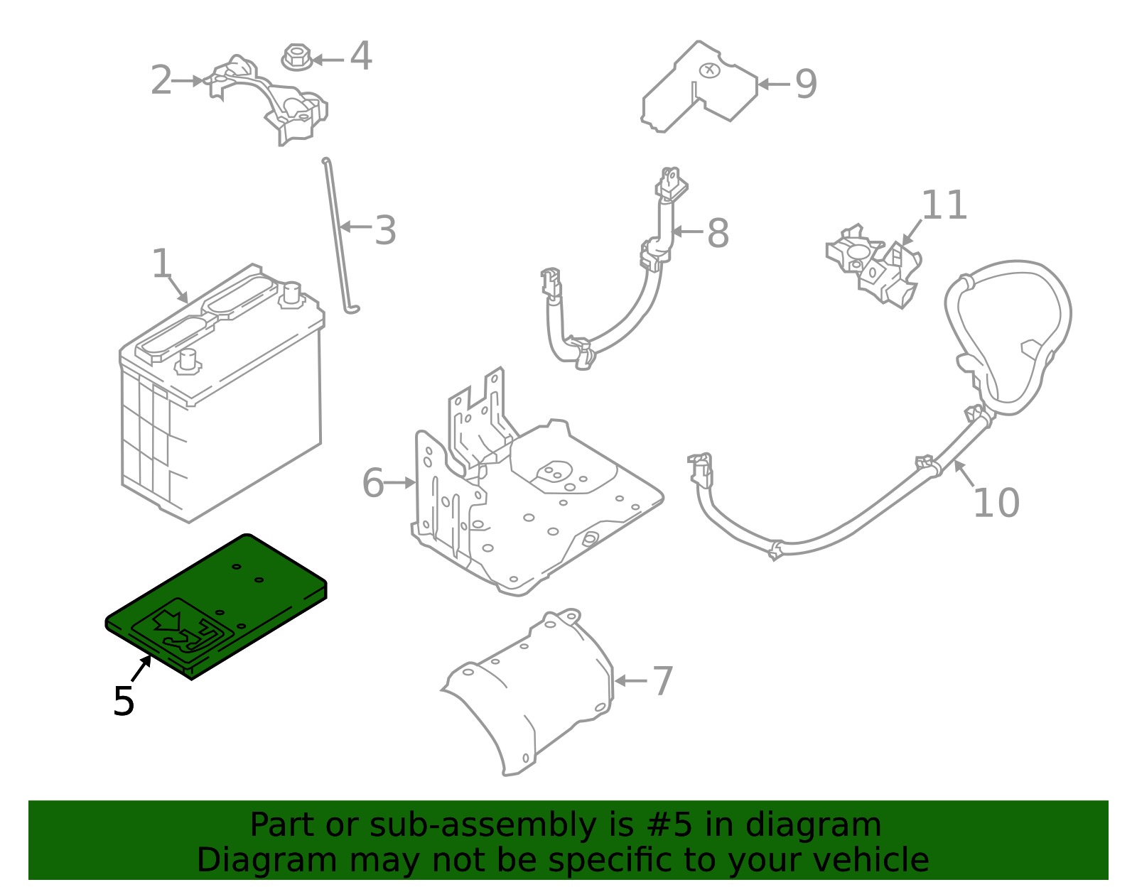 24428-EL00A - Battery Tray 2007-2025 Nissan | Official Nissan Parts Store