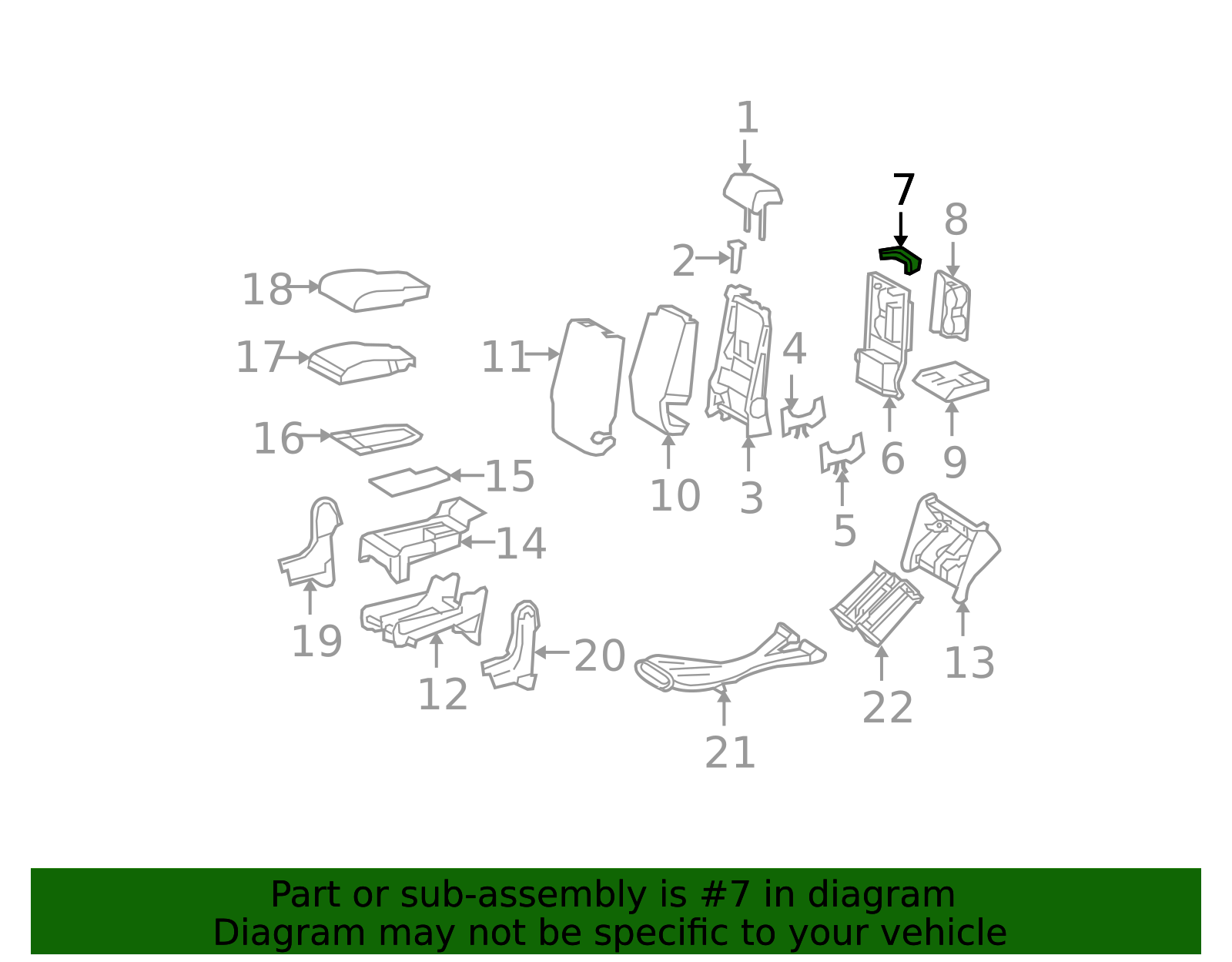72597-0C010-E0 - 2007-2013 Toyota Tundra - Seat Back Panel Bezel ...