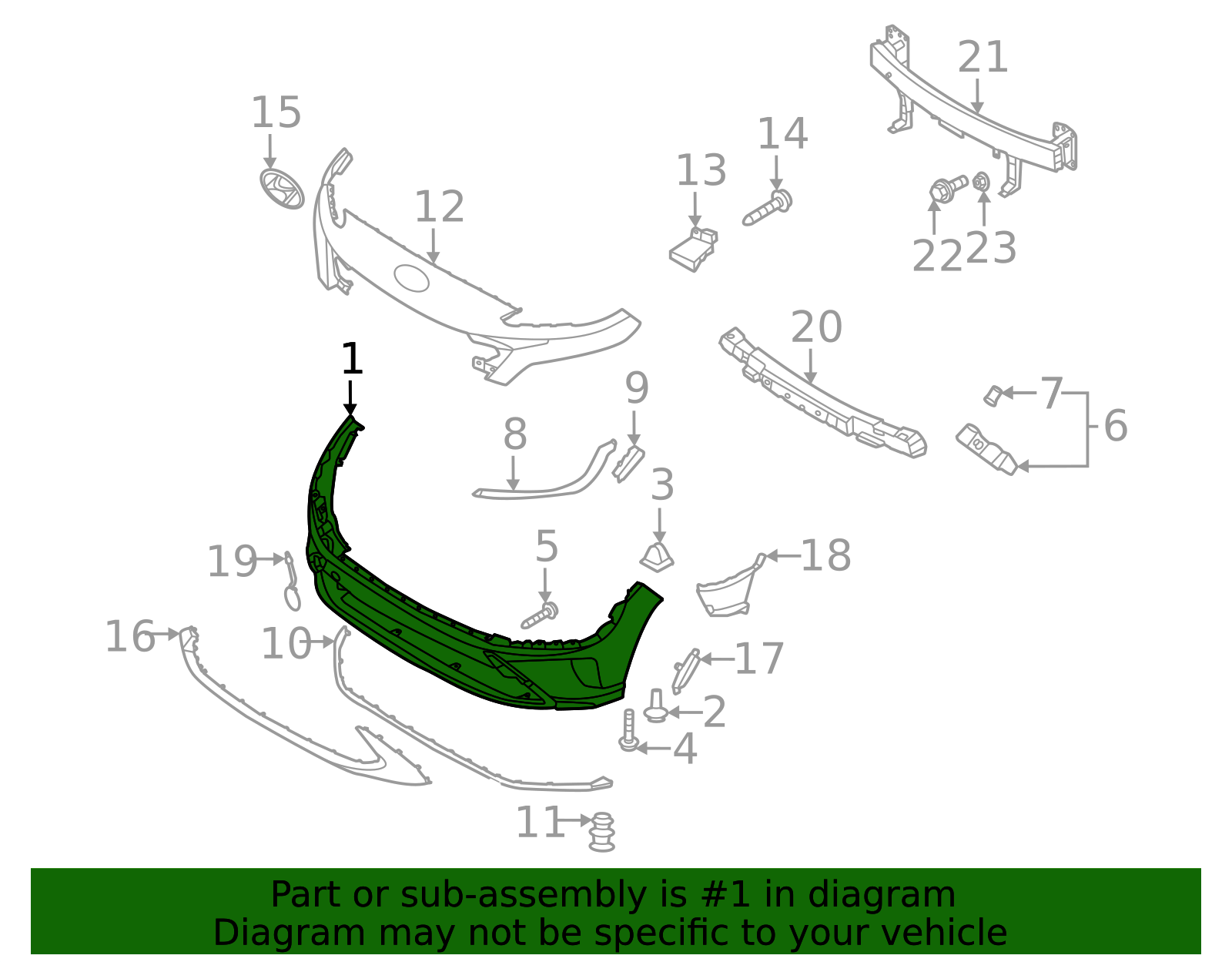 2022-2023 Hyundai Kona Bumper Cover 86510-J9CC0-AS | Hyundai OEM Parts ...